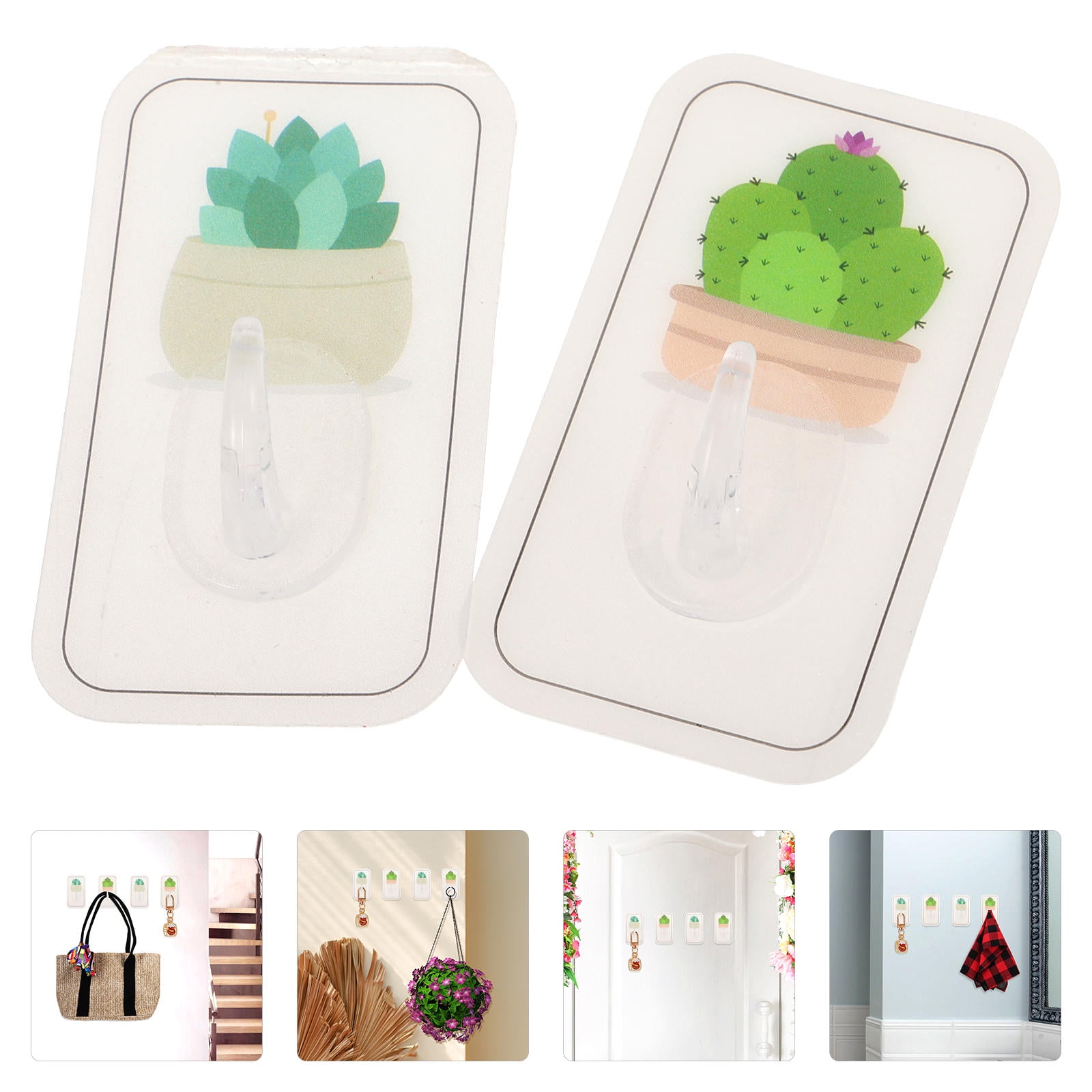 MLINS Adhesive Wall Hooks with Plants Pattern for Hanging Use Made of ...
