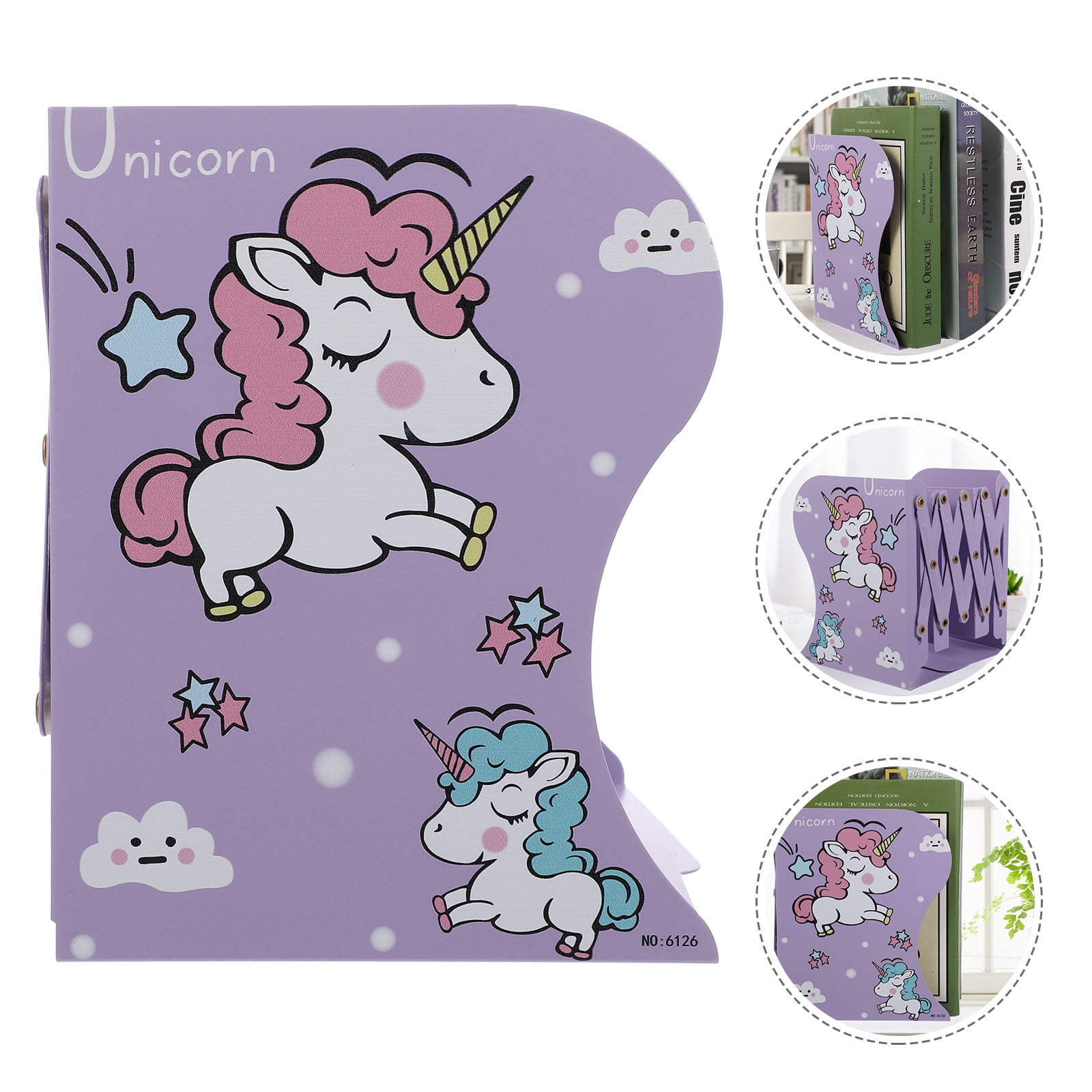MLINS Adjustable Bookend with Creative Unicorn Design for Organizing ...