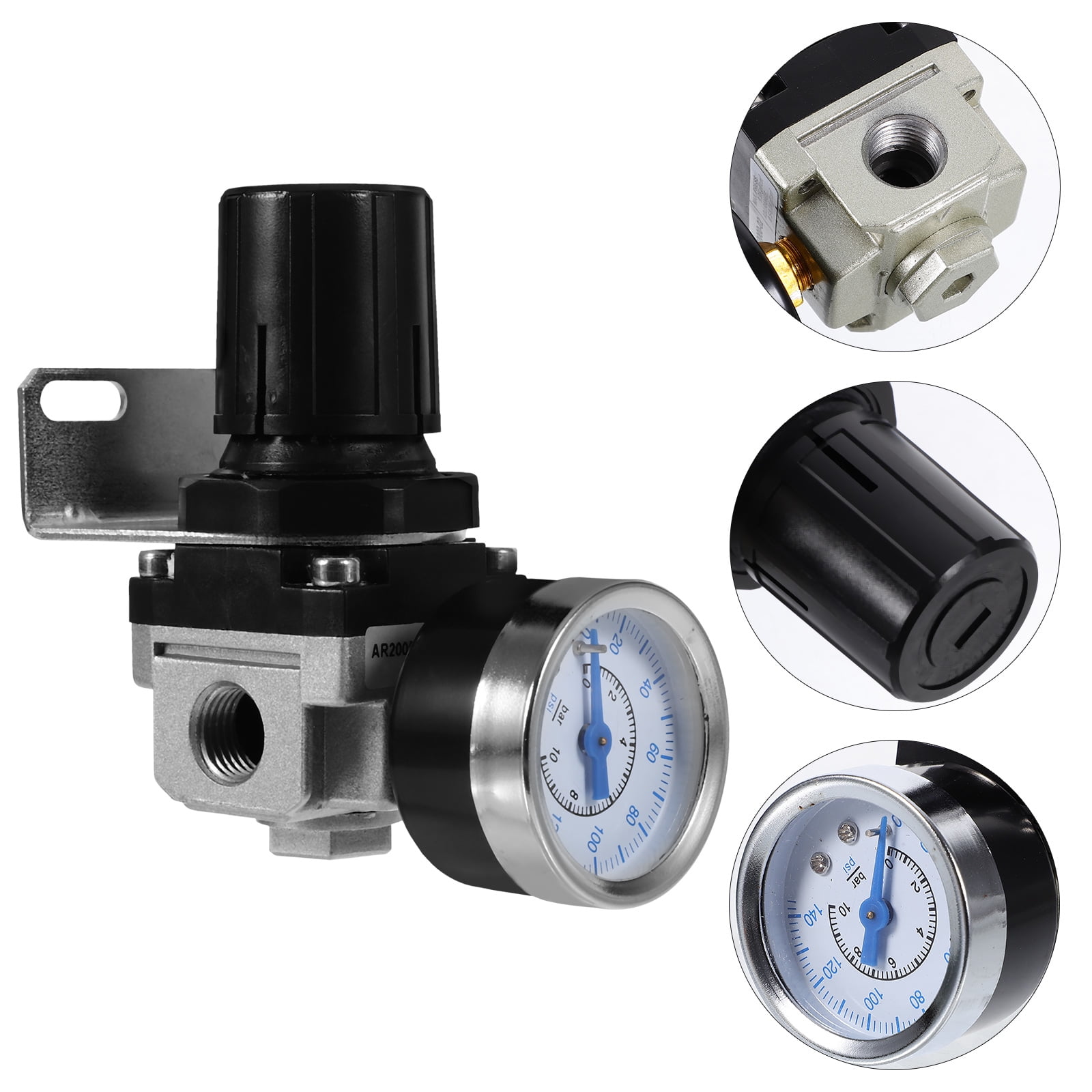 MLINS Air Compressor Control Regulator Valve with Pressure Gauge Water ...