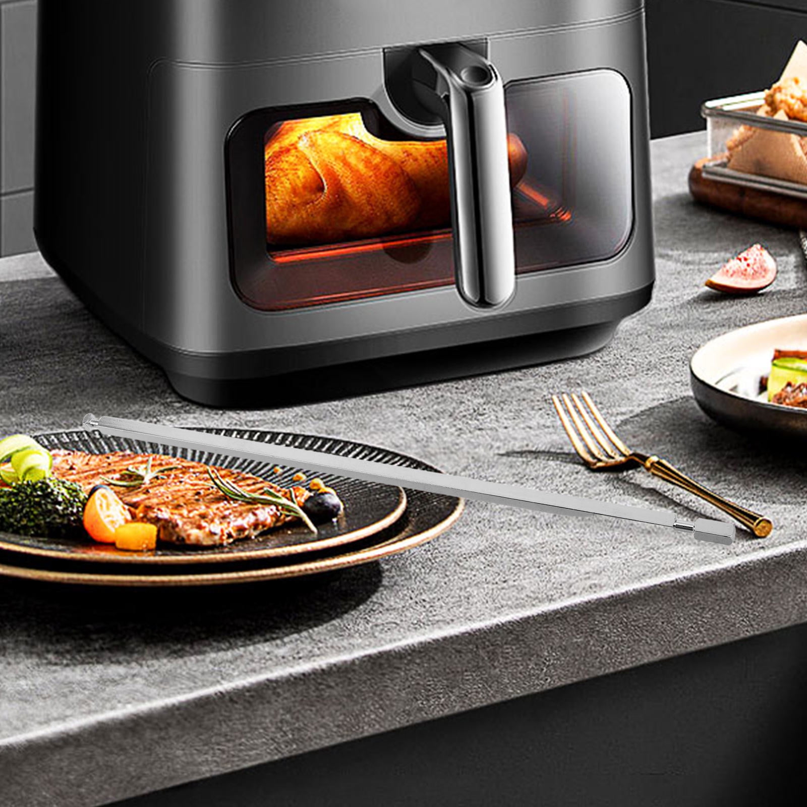 MLINS Air Fryer Rotisserie Forks Replacement Rod Stainless Steel Roast ...