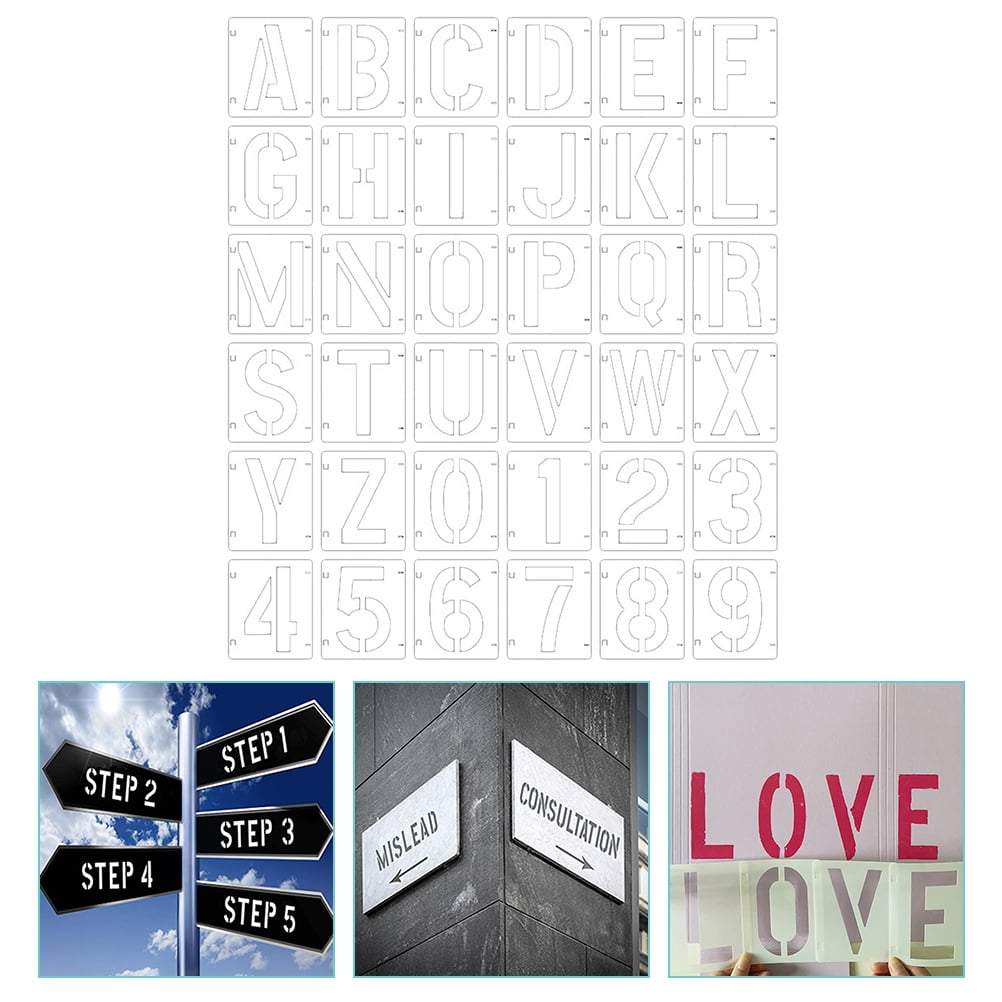MLINS Alphanumeric Template Stencils and Templates for Painting Letters ...