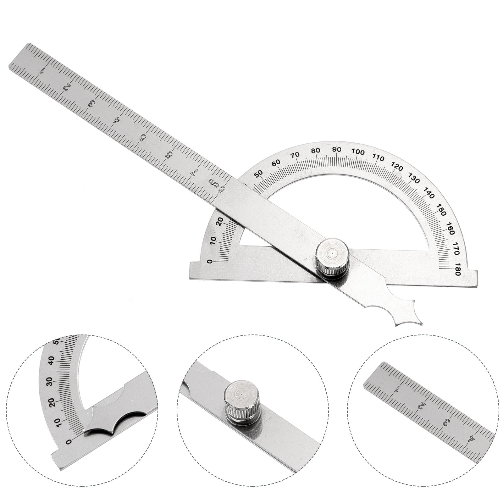 MLINS Angle Protractor Angle Finder Ruler Two Arm Stainless Steel ...
