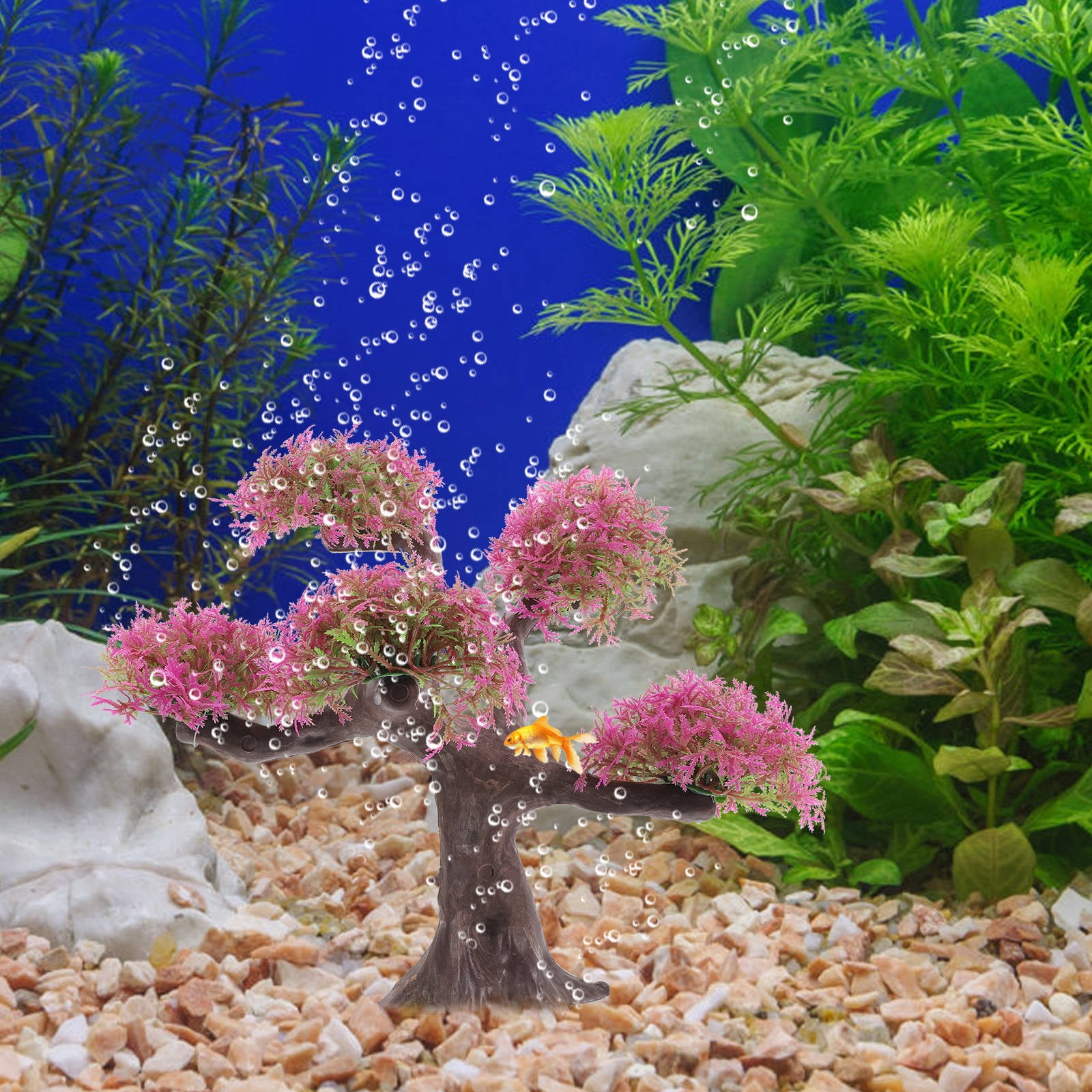 MLINS Aquarium Decoration Fake Plant Plastic Tree Model Fish Tank ...