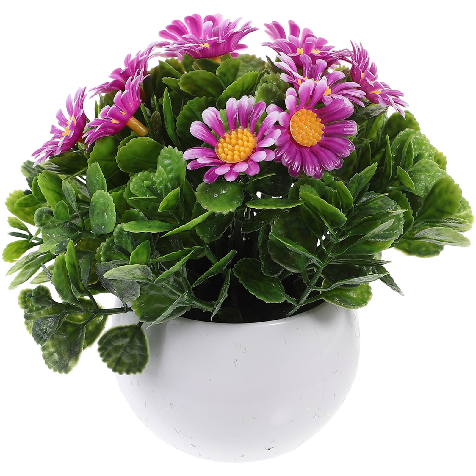 MLINS Assorted Color Artificial Daisy in Pot Durable Plastic Flower ...