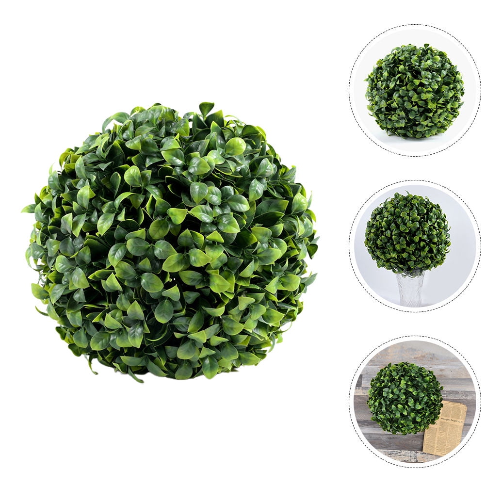 MLINS Artificial Grass Ball Bush Pot Shrubs for Outdoors Garden ...