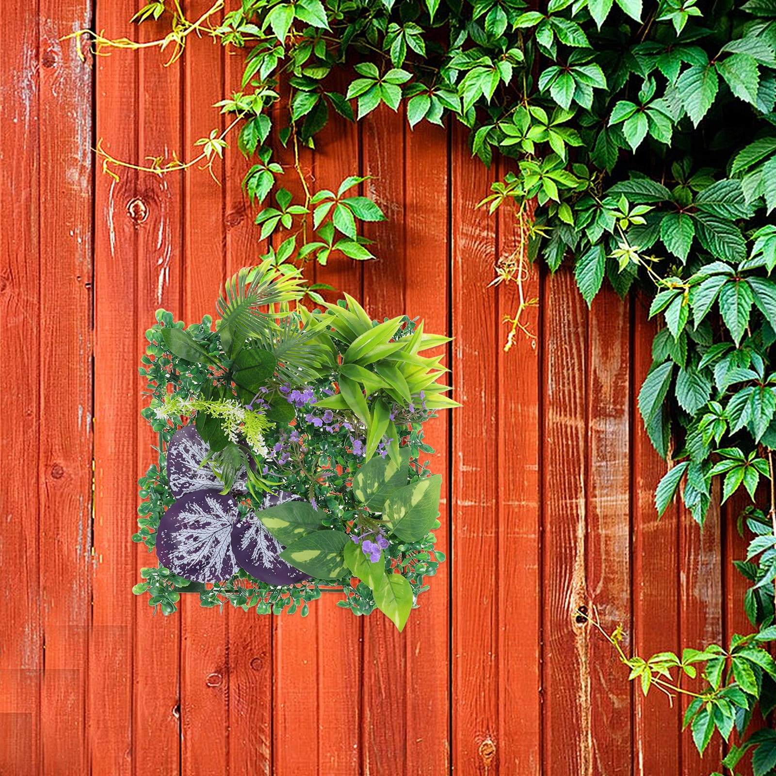 MLINS Artificial Grass Wall Backdrop Panels Fence Screen Fake Greenery ...