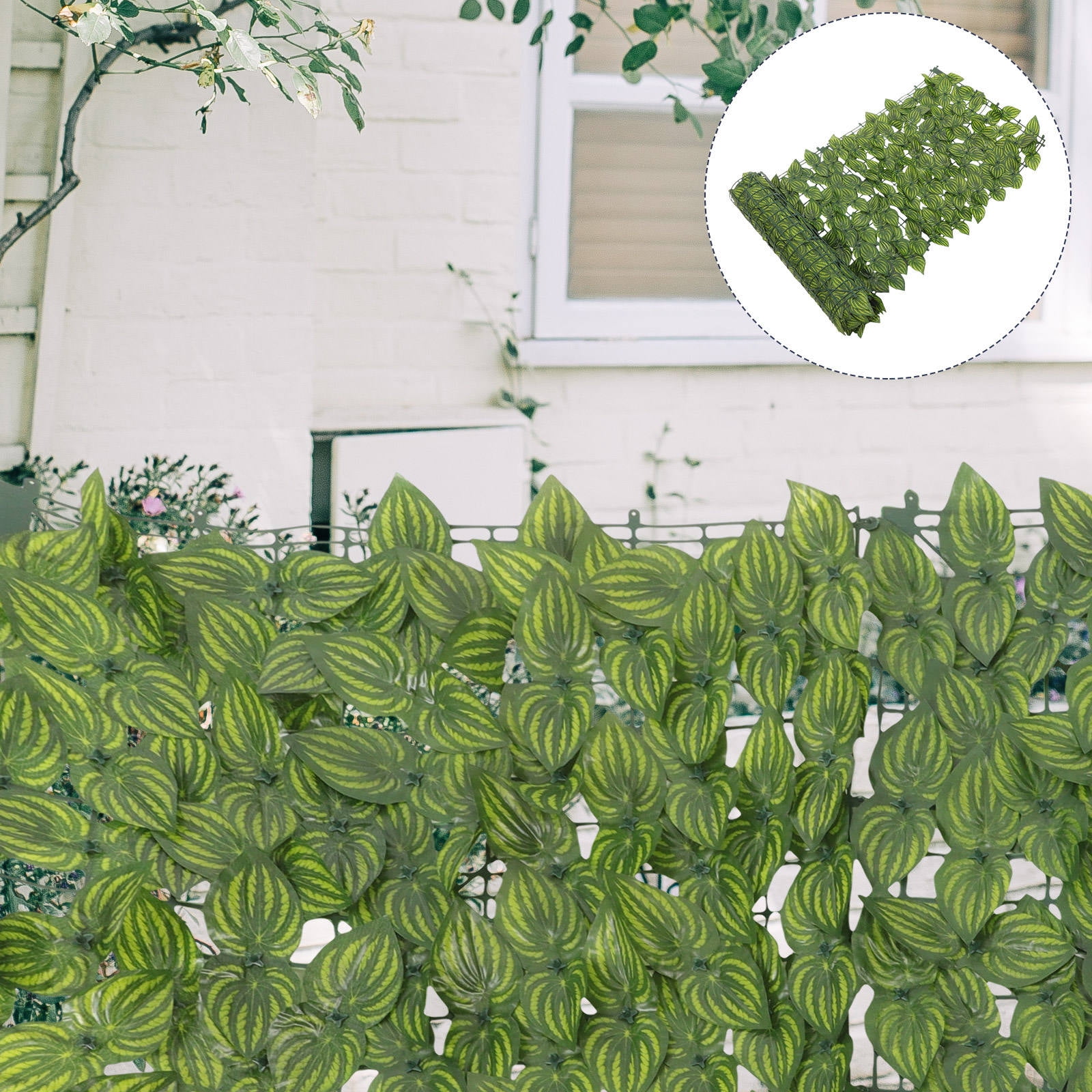MLINS Artificial Green Leaves Wall Courtyard Decoration Freestanding ...