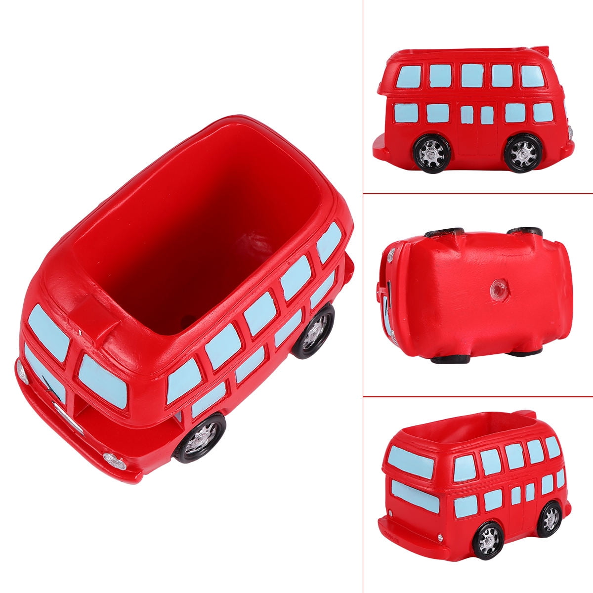 MLINS Artificial Plants Indoor Small Double-decker Bus Flower Pot Bus ...