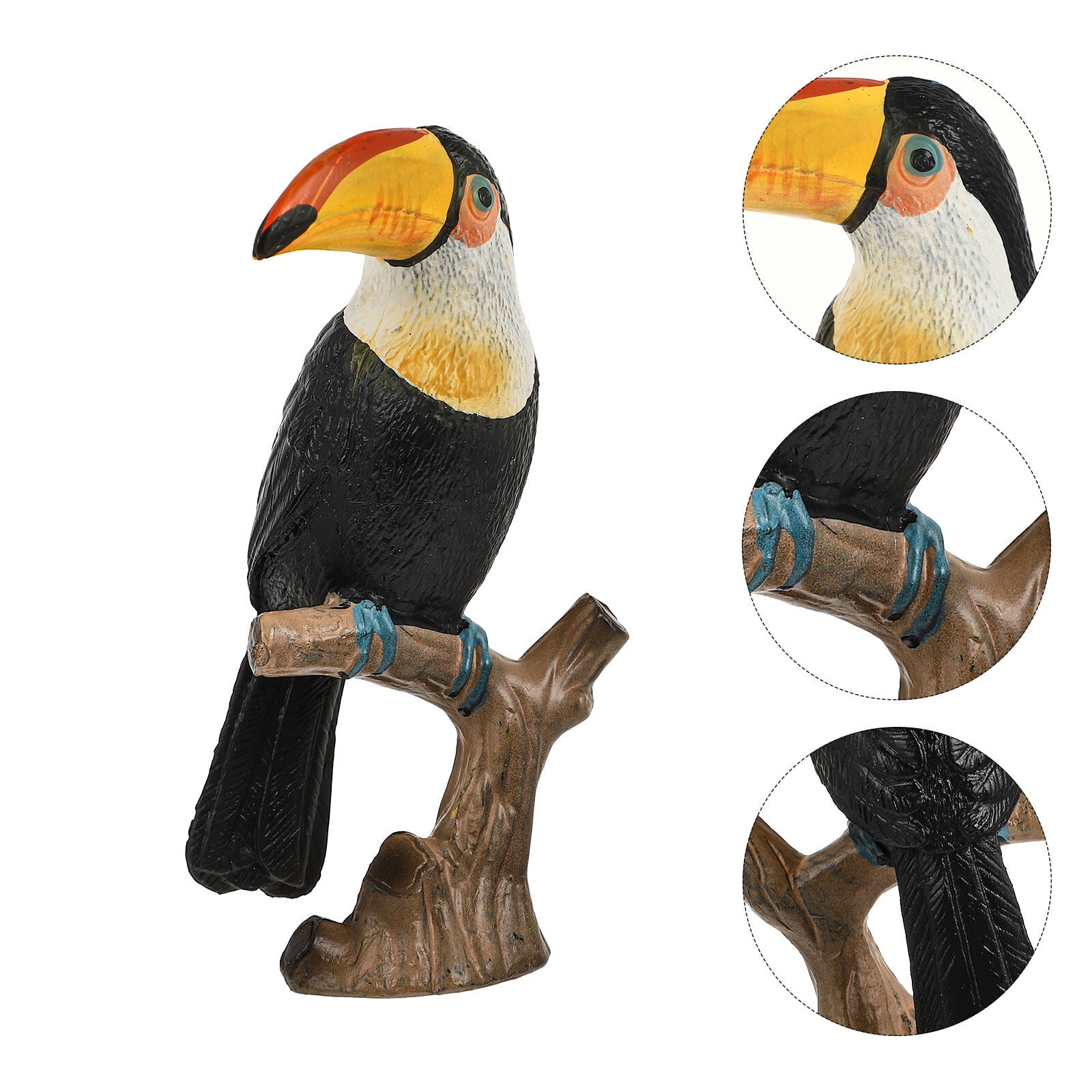 MLINS Artificial Toucan Simulation Figurine Model Bird Decor Figure ...
