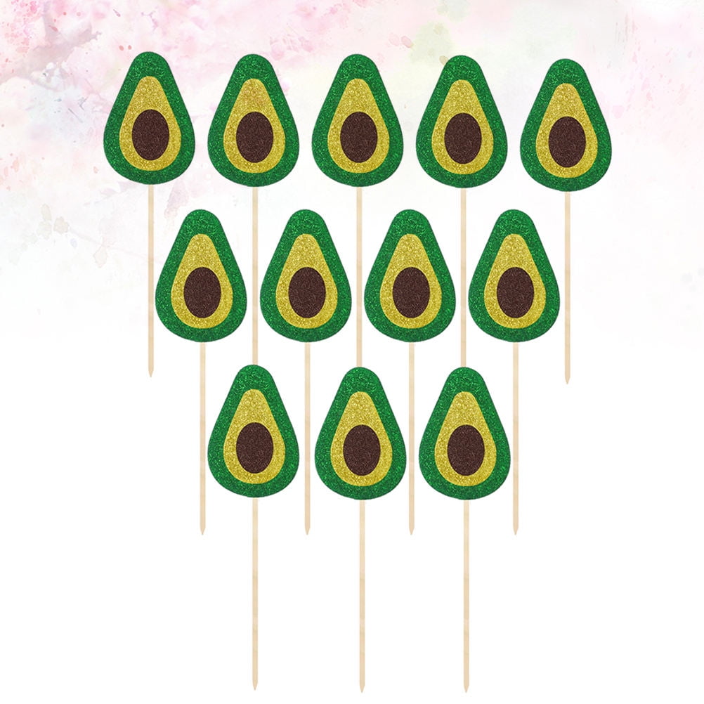 MLINS Assorted Color Avocado Cake Topper Set for Party Cake Decoration ...