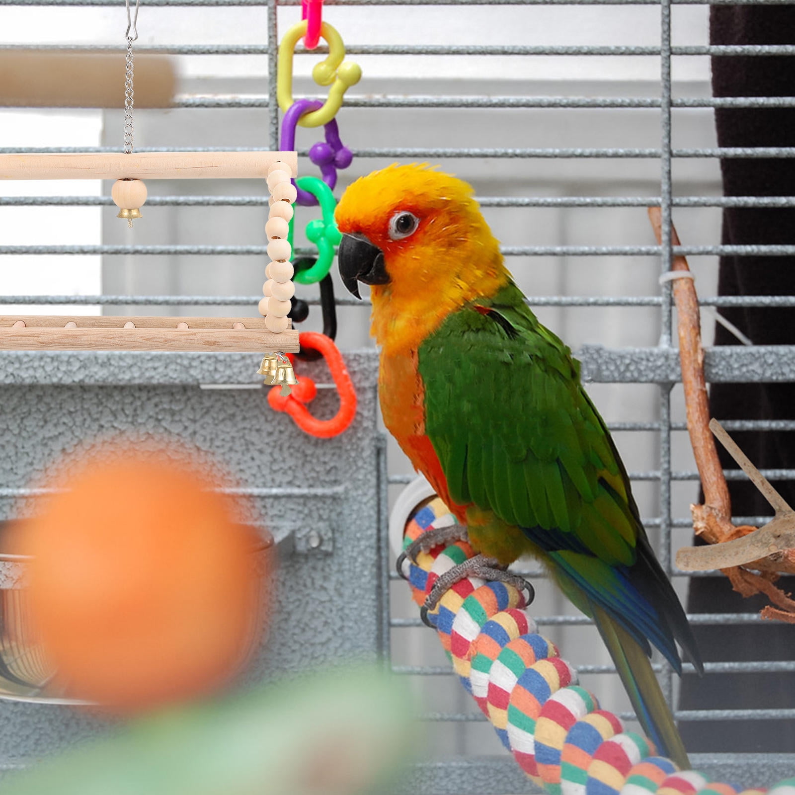 MLINS Assorted Color Bird Toys Set for Parrots to Chew and Play 7 Piece ...