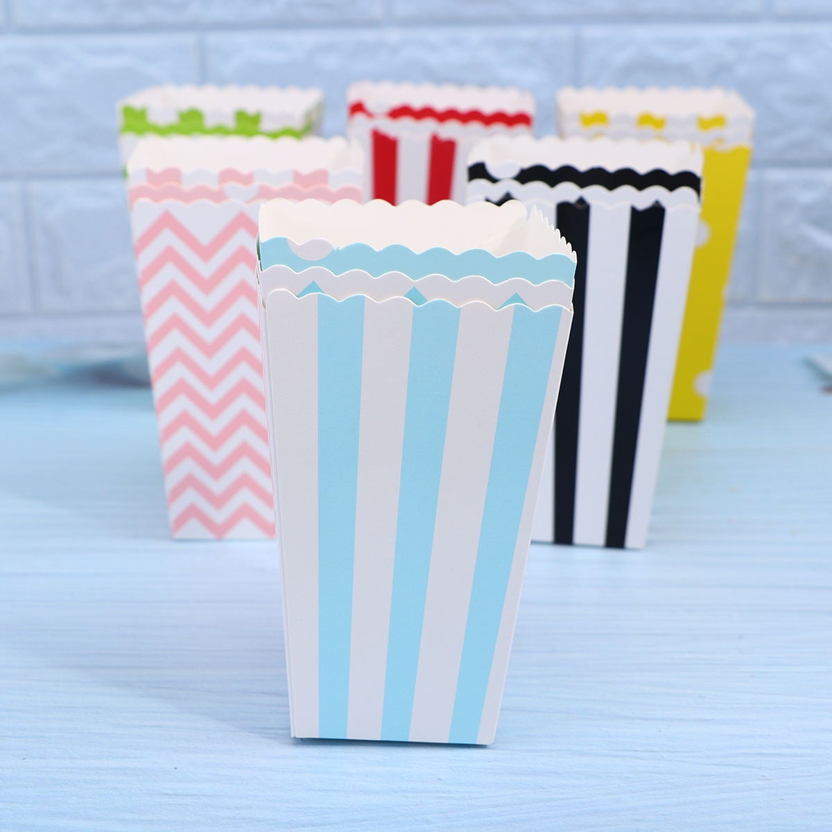 MLINS Assorted Color Cardboard Popcorn Boxes for Party Use Pack of 36 ...