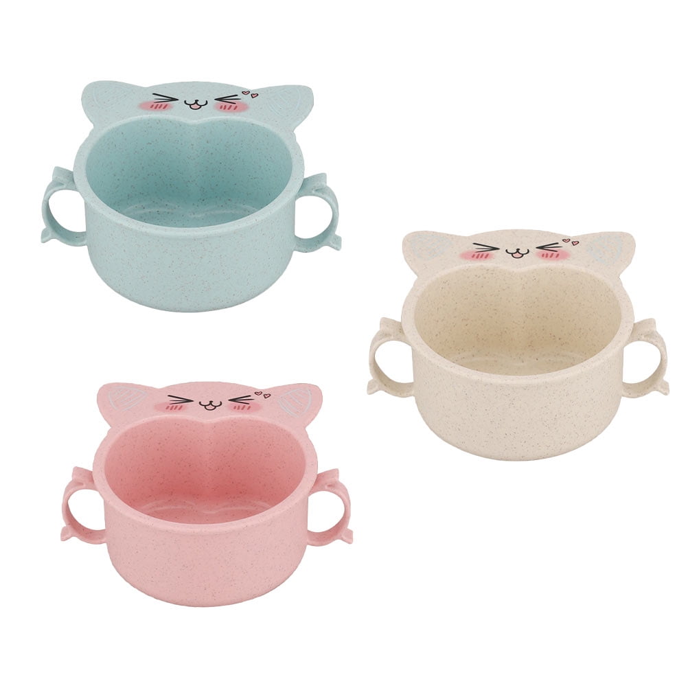 MLINS Assorted Color Children Bowls with Double Handle Cartoon Design ...