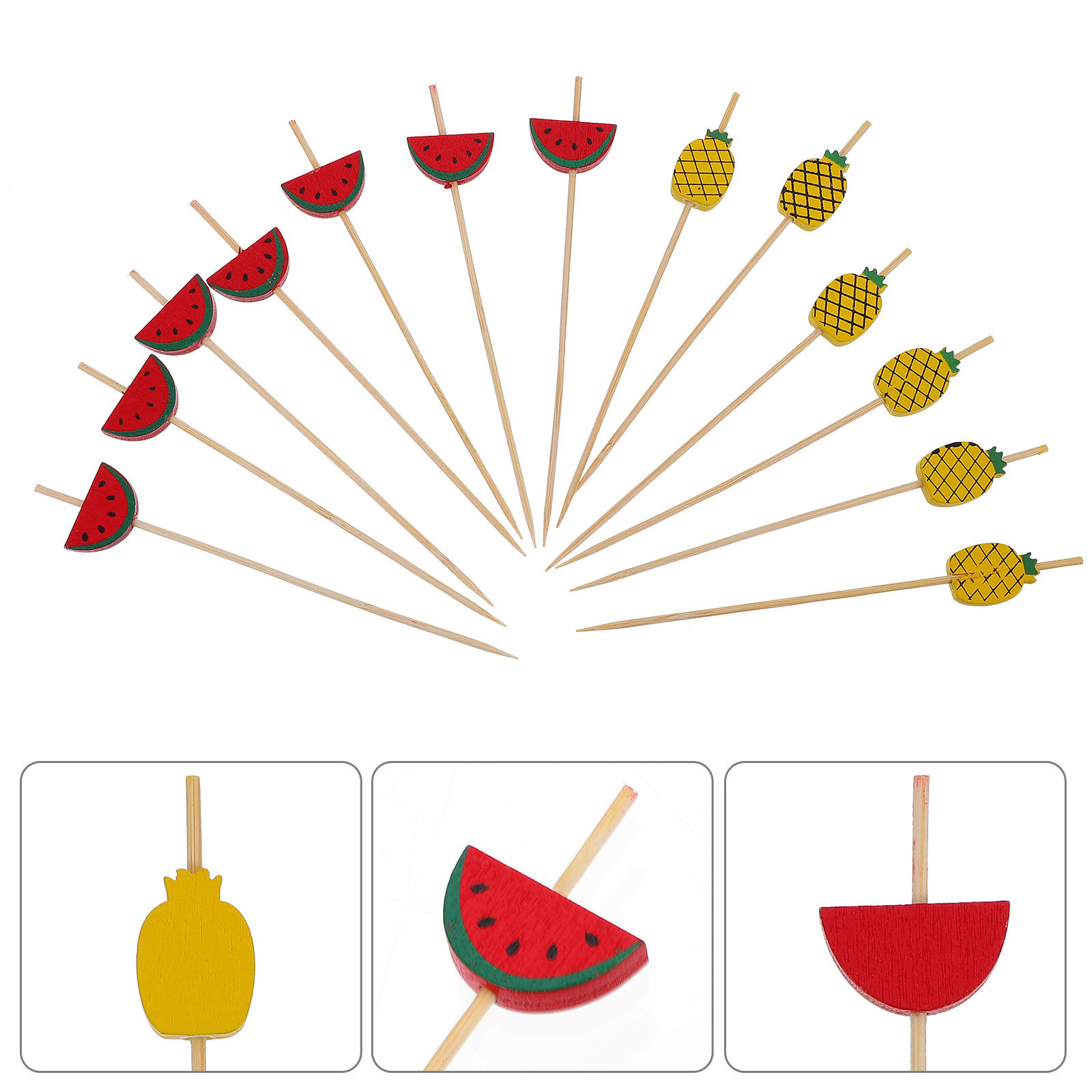 MLINS Assorted Color Hawaiian Fruit Picks for Decor 100pcs Plastic Cake ...