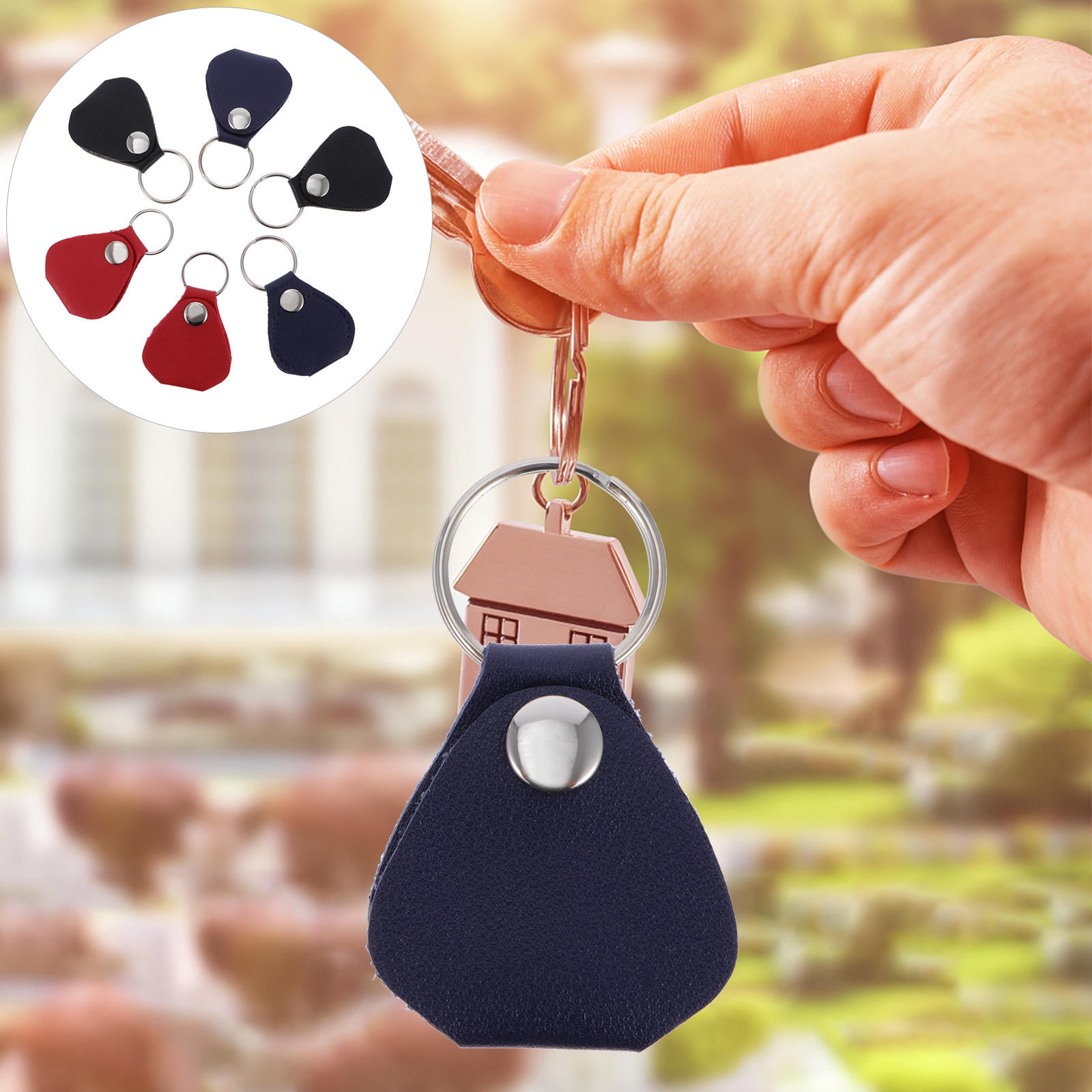 MLINS Assorted Color Leather Guitar Pick Holder Keychain Durable ...