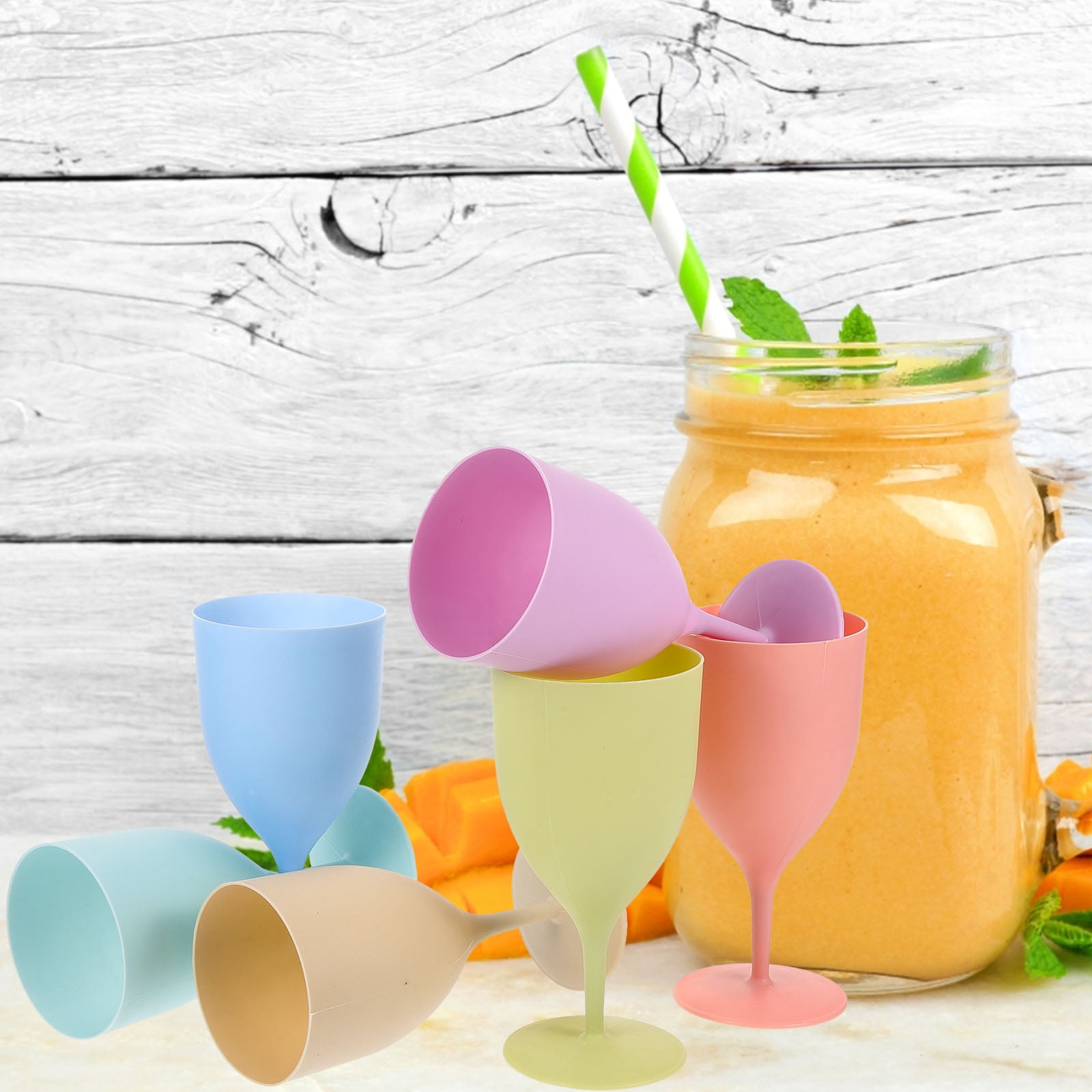 GAXIRE Stemmed Glasses Cocktail Cups Assorted Color 6Pcs 6.3X3.3X3.3In ...