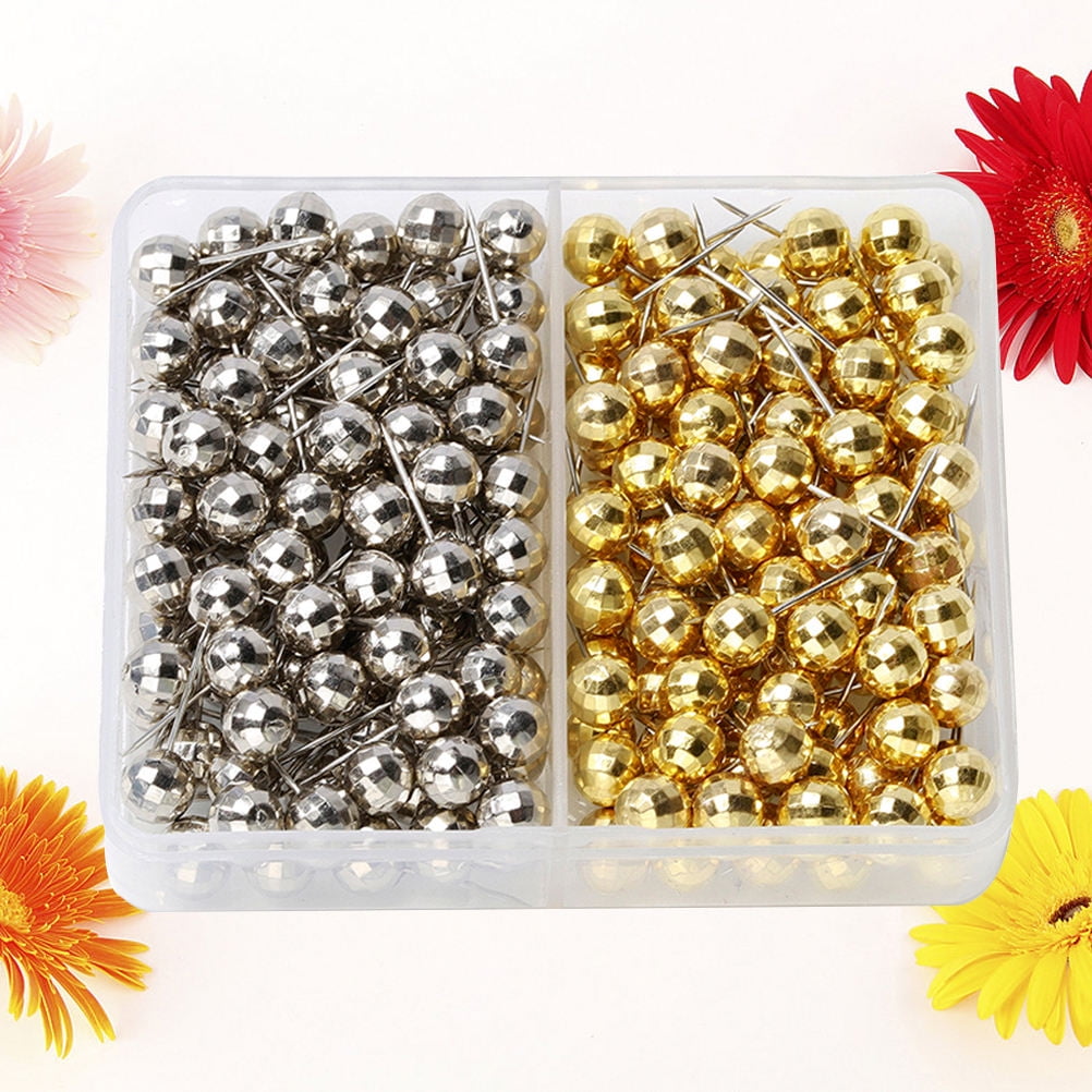 MLINS Assorted Color Round Push Pins for Maps and Bulletin Boards with Storage Box 200pcs ...