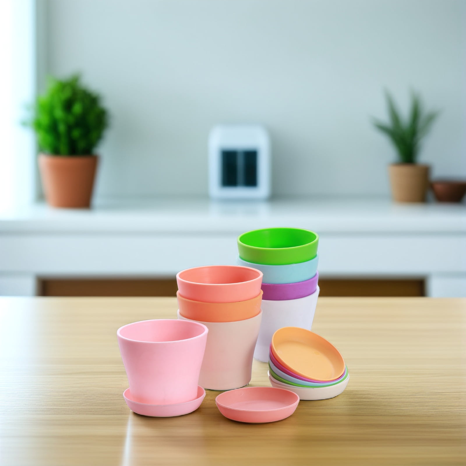 MLINS Assorted Color Small Plant Pots with Drainage Holes for Indoor ...