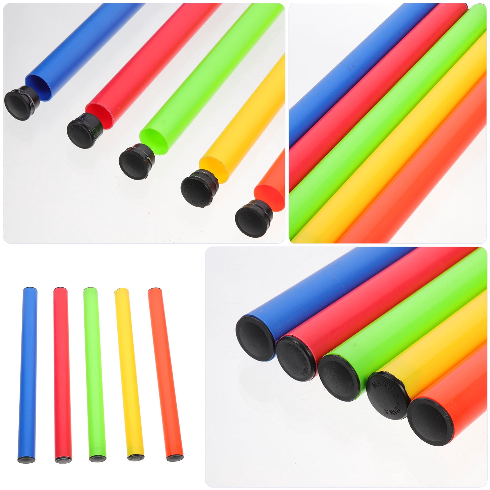 MLINS Assorted Relay Race Set Lightweight Plastic Running Sticks for ...