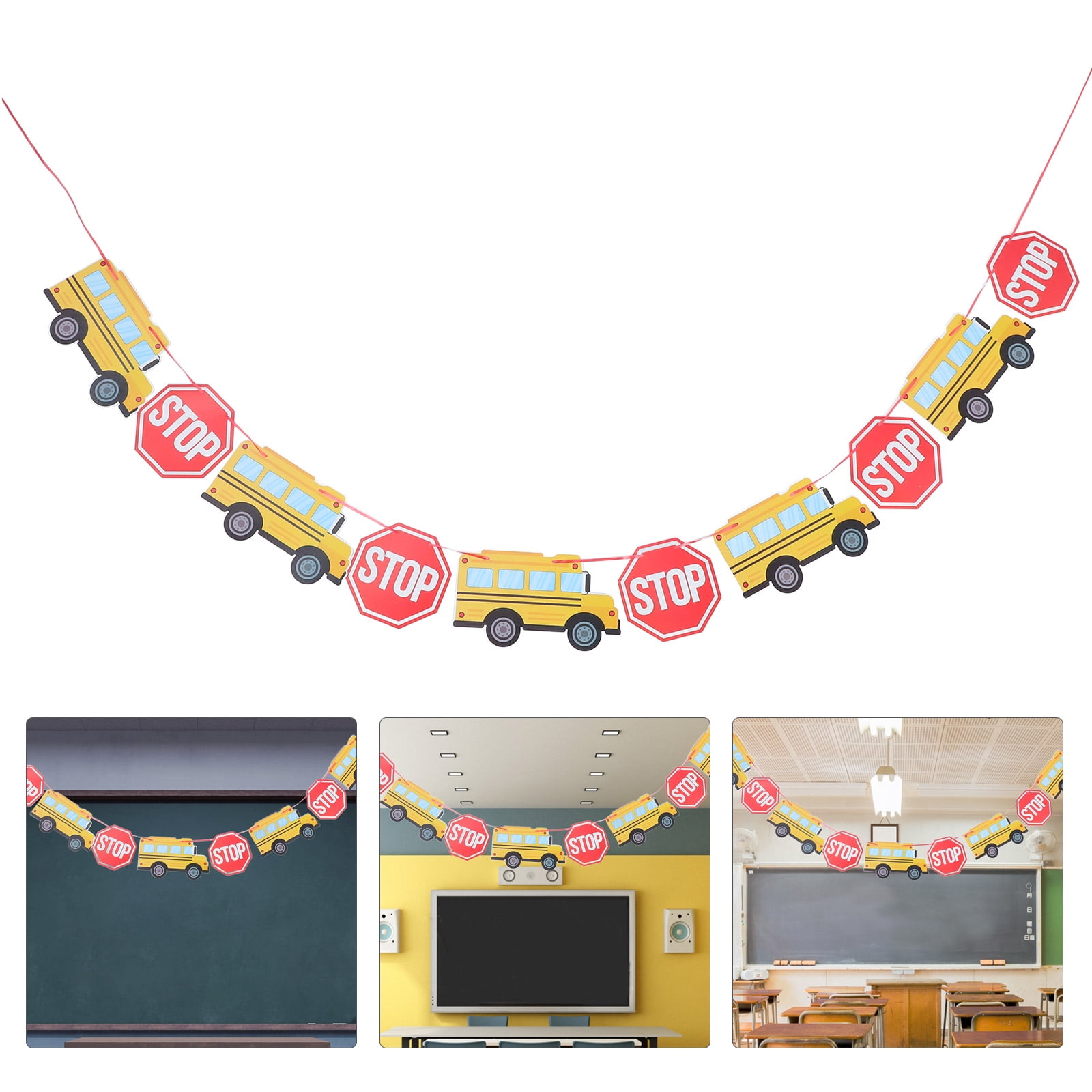 MLINS Back To School Bus Banner Back to School Bus Garland Back to ...