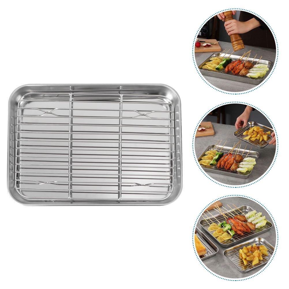MLINS Baking Pan Stainless Steel Steamed Rice Plate Affordable Grill ...