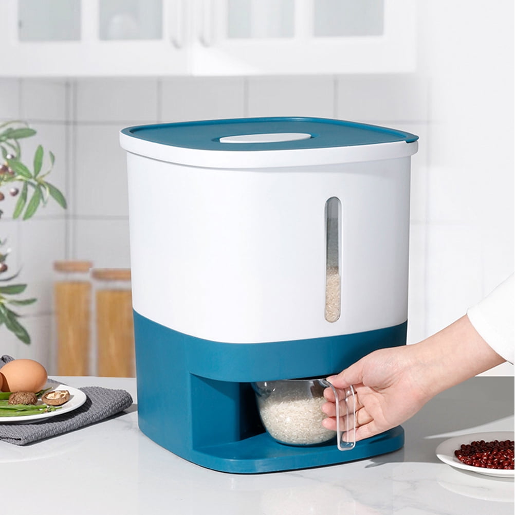 MLINS Bean Bucket Metering Rice Large Container Cereal Containers Blue ...