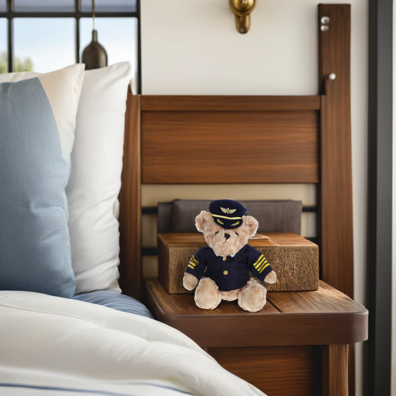 MLINS Bear Stuffed Animal Cute Bear Plush Doll with Captain Pilot ...