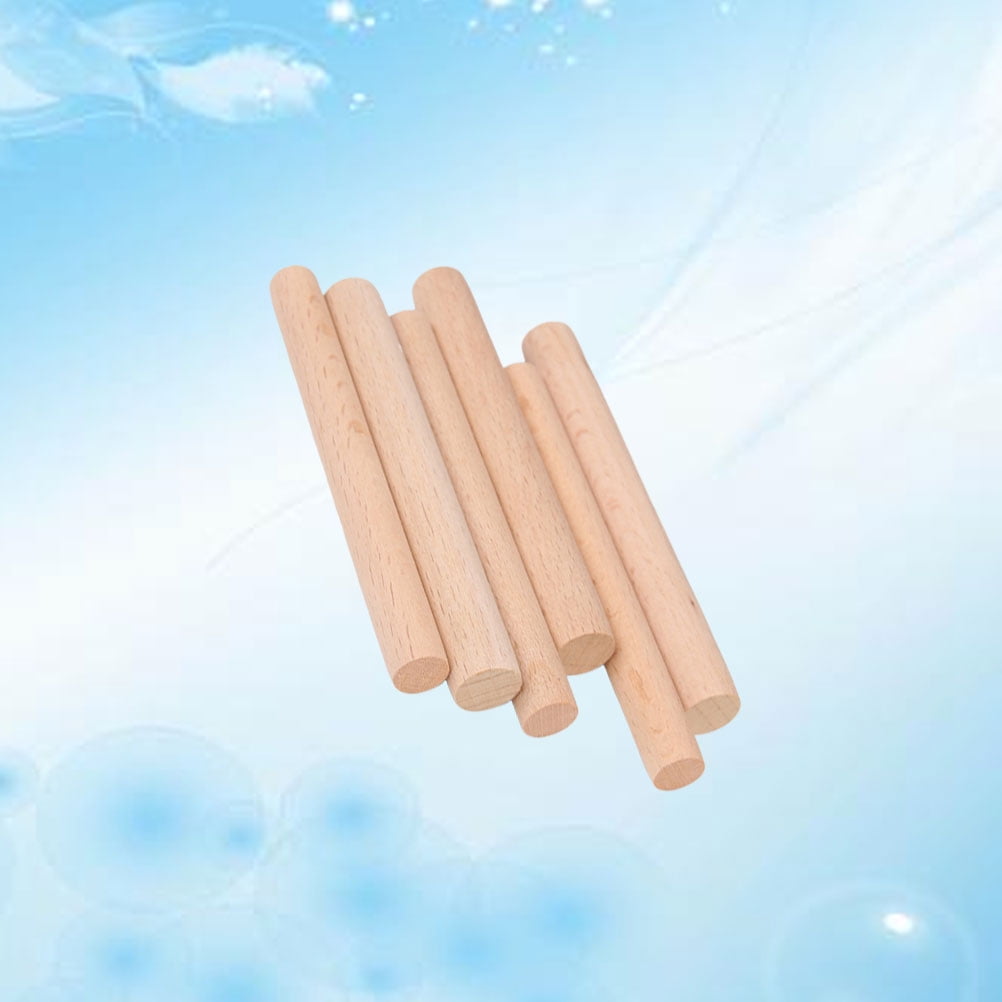 MLINS Beige Wooden Craft Sticks for Art Projects Durable Solid Round ...