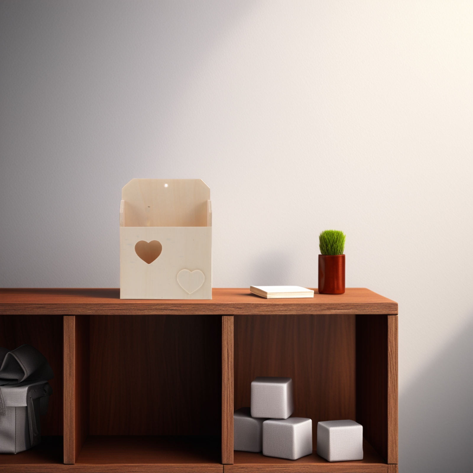 MLINS Beige Wooden Kids Mailbox Educational Box for Decor Versatile ...