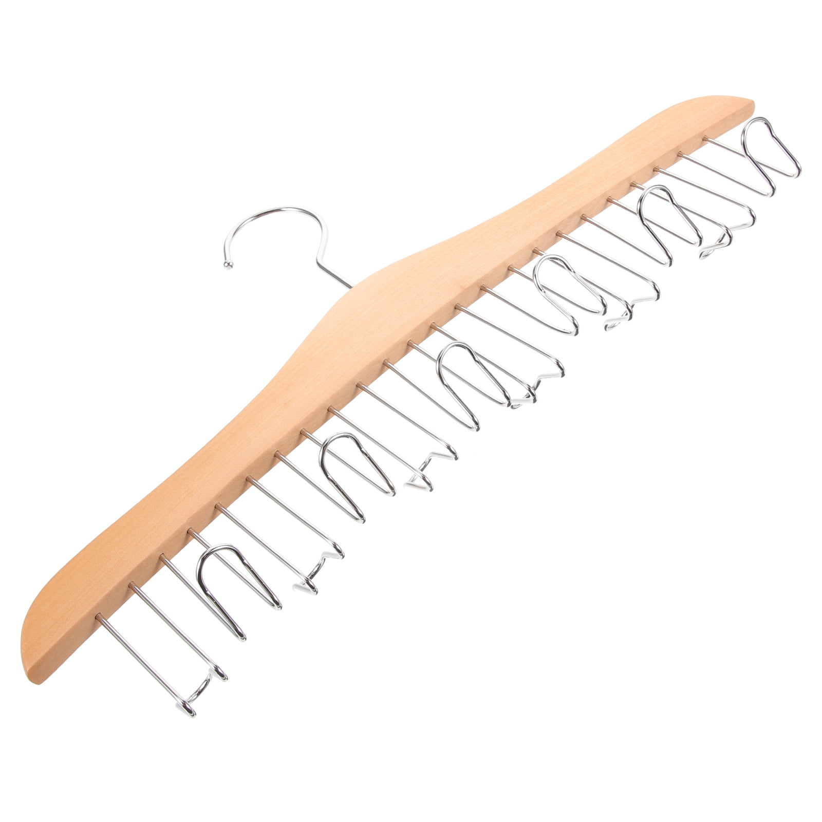 TEHAUX Closet Organizer Hangers Natural Wood Color 1Pcs 17In X 8.3In ...