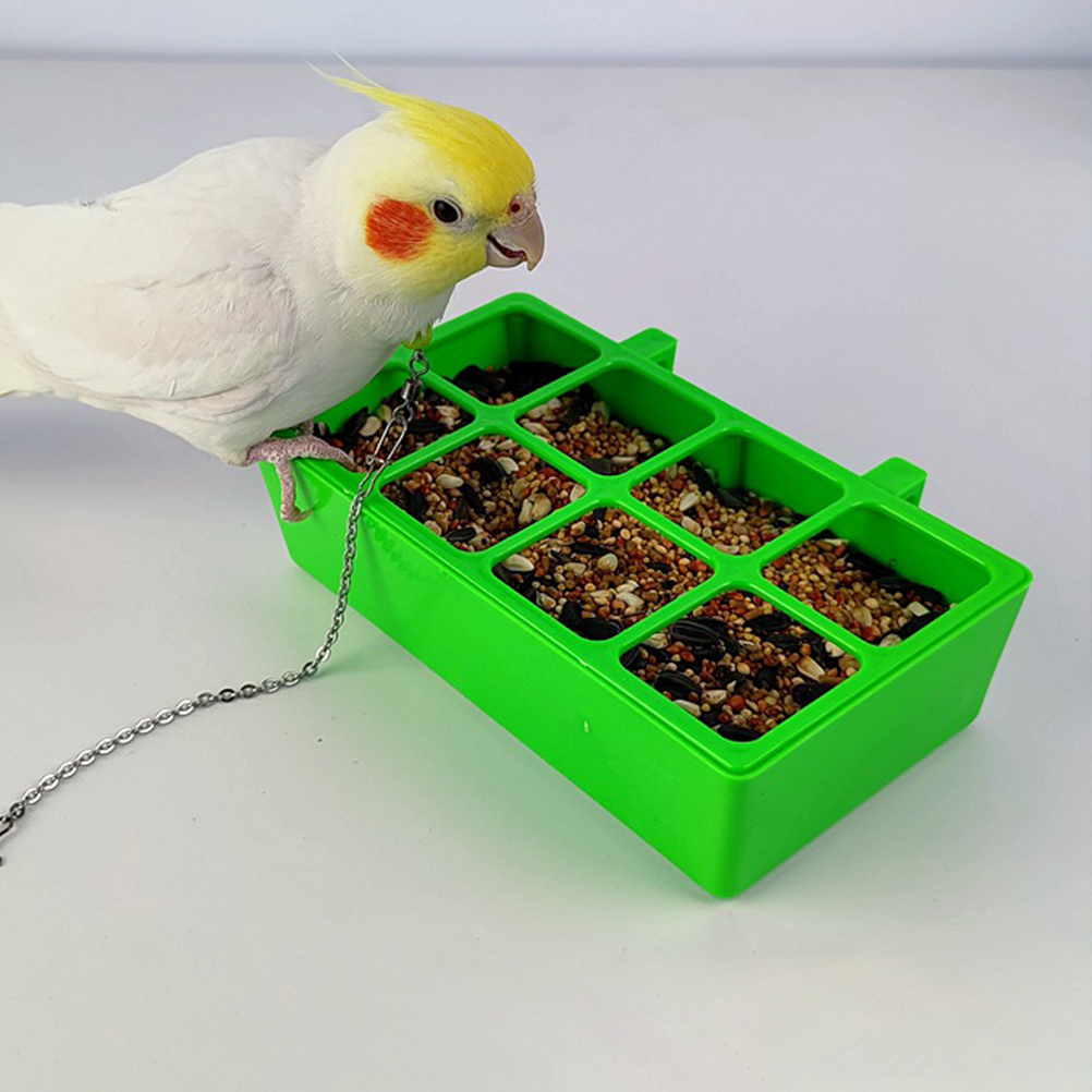MLINS Bird Food Bowl Parrot Food Feeding Holder Bird Cage Feeder Anti ...