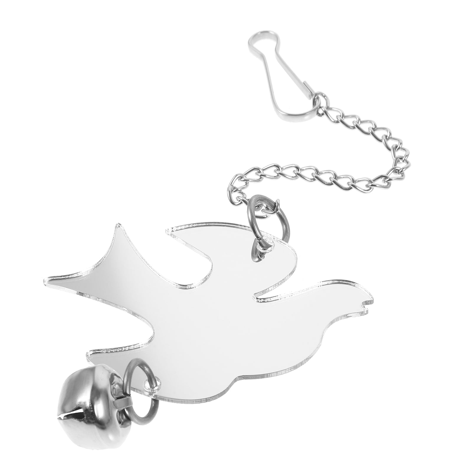 MLINS Acrylic Bird Mirror with Bell for Cage Entertainment White Color ...