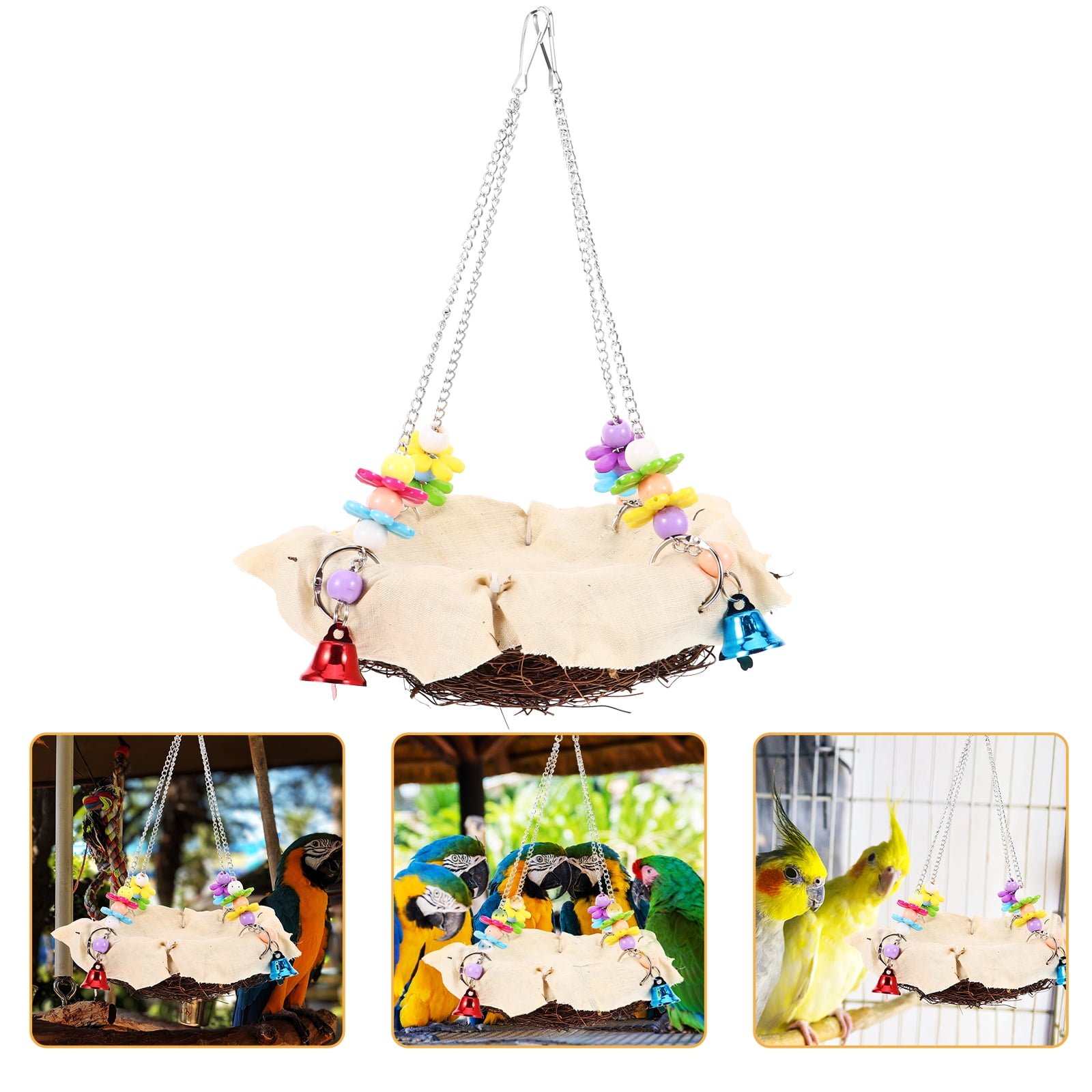 MLINS Bird Nest Swing Bed Toy Parrot Swing Nest Hanging Parrot Swing ...