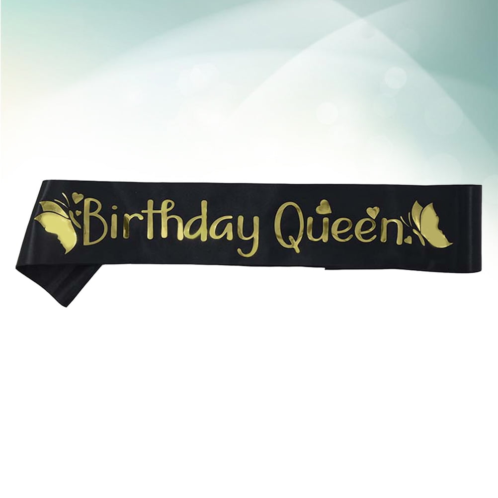 MLINS Birthday Party Sash with Golden BIRTHDAY QUEEN Letters Etiquette ...