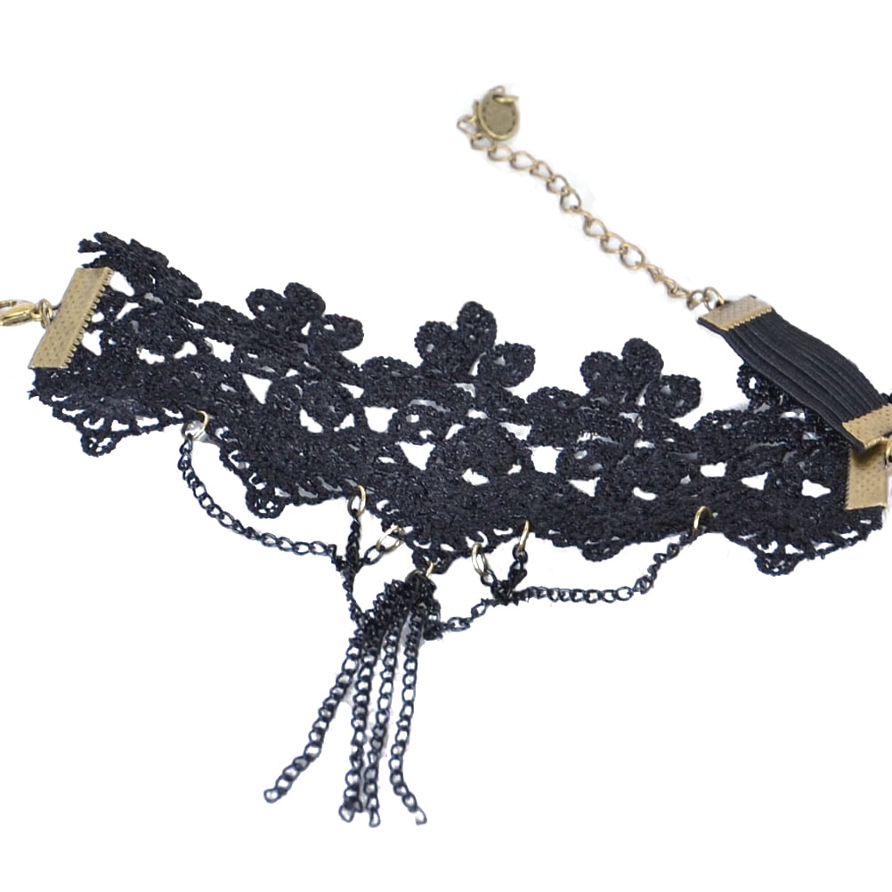MLINS Black Cuff Lace Tassel Chain Handcraft Adjustable Vintage Tassel ...