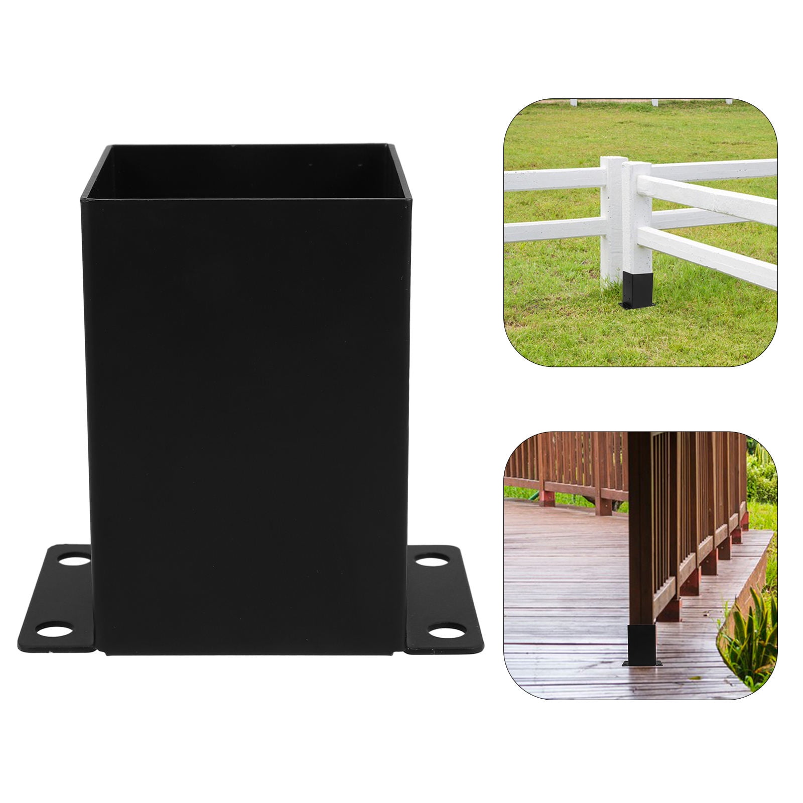 MLINS Black Deck Supports Kit with Wood Pavilion Post Base Bracket ...