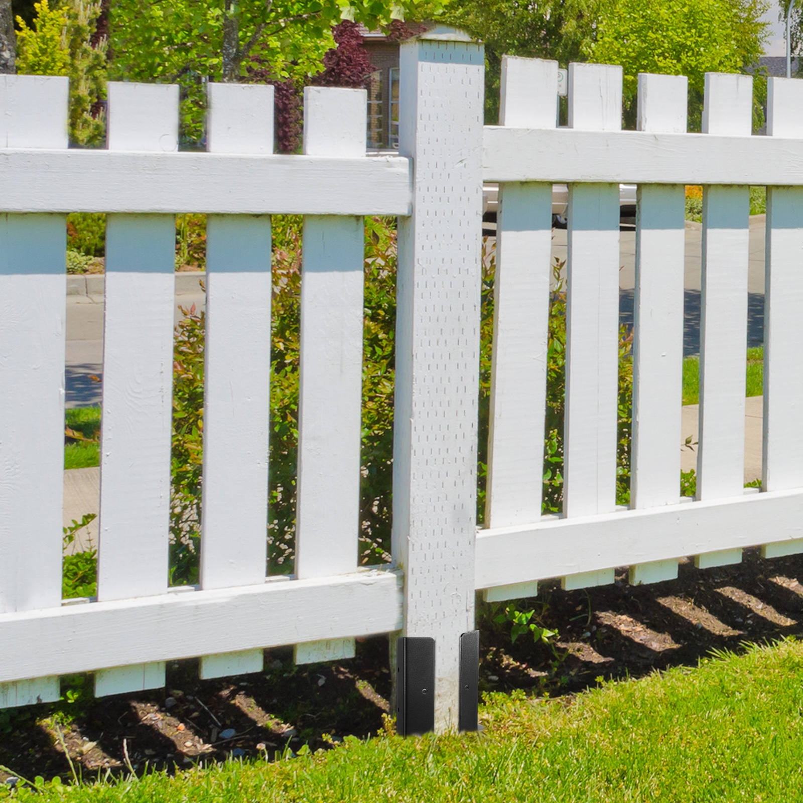 MLINS Black Heavy Duty Fence Post Brackets Kit with Carbon Steel ...