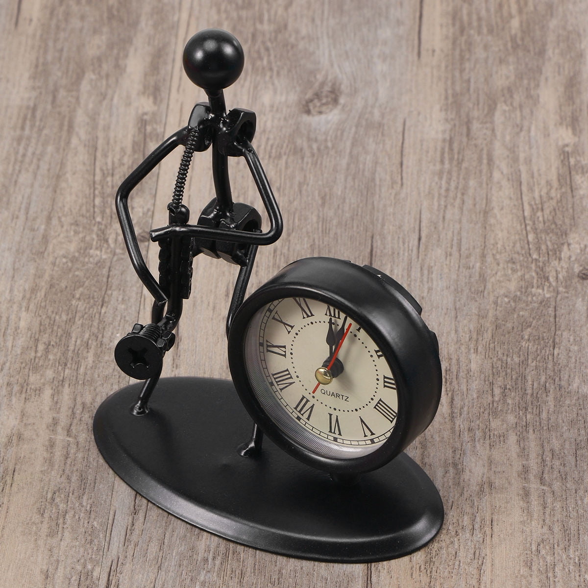 MLINS Black Metal Creative Clock with Iron Music Band Design for Daily ...