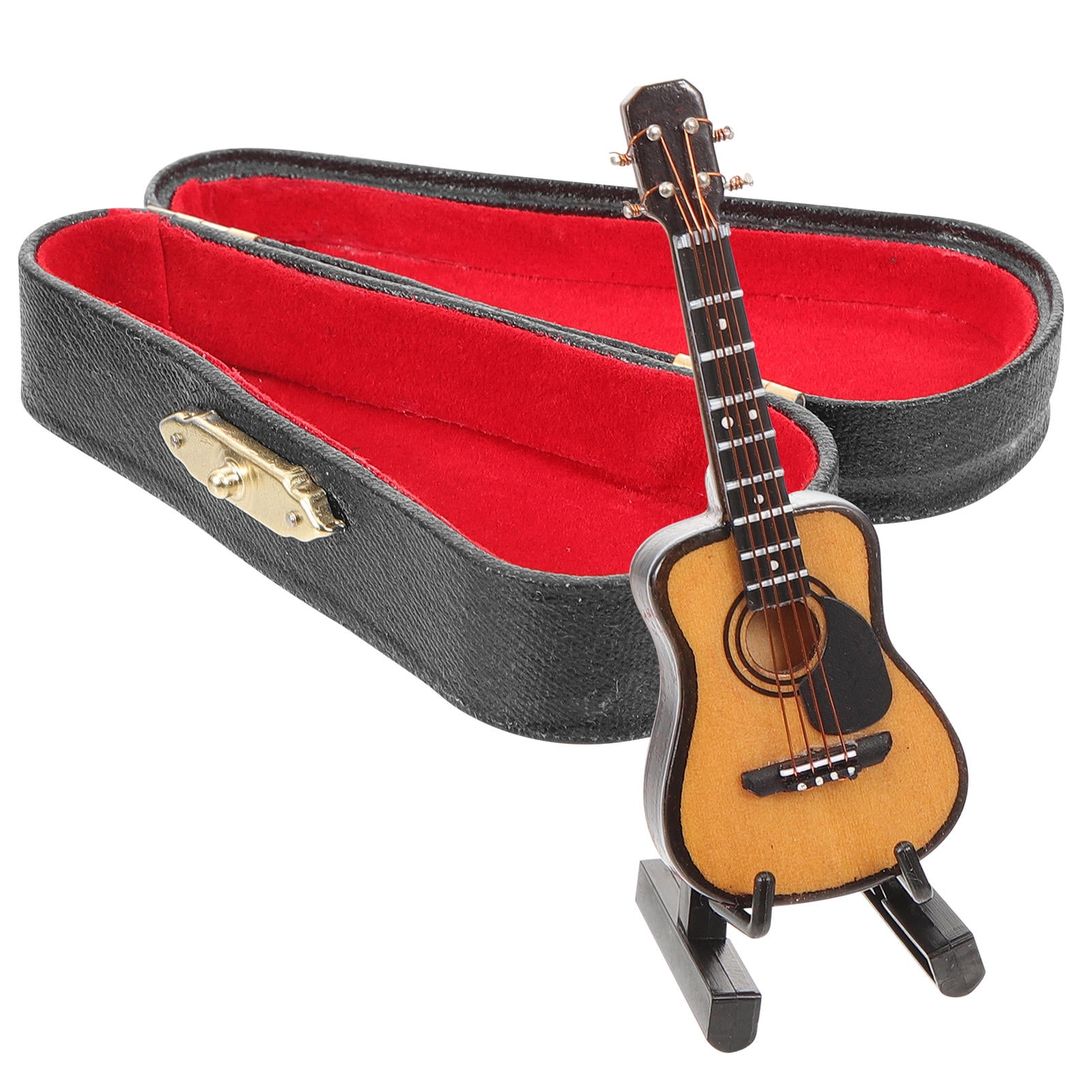 MLINS Black Miniature Guitar Model for Decor Wood Kids Educational Toy ...