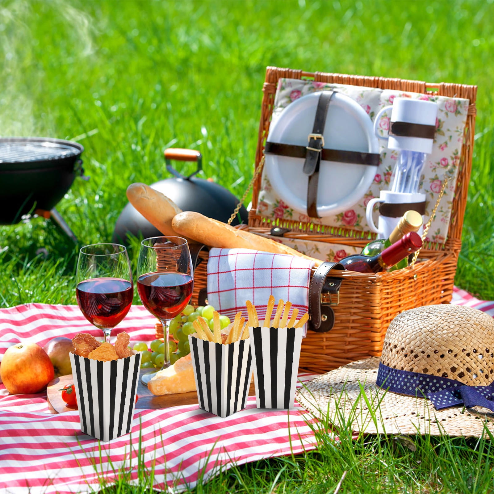 MLINS Black Popcorn Boxes for Parties and Movie Night Storage Use Made ...