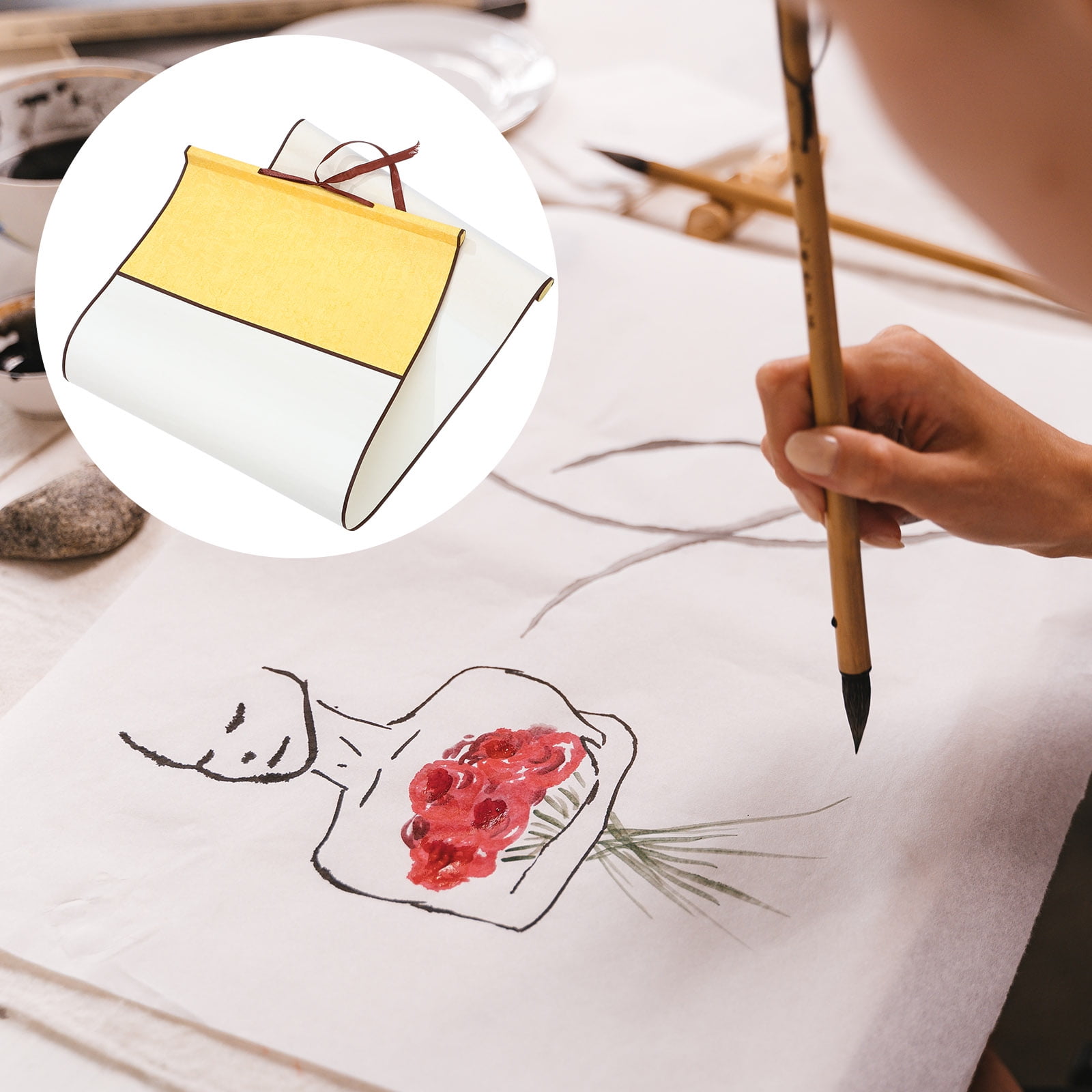 MLINS Blank Hanging Scroll Painting Scroll Chinese Rice Paper Scroll ...