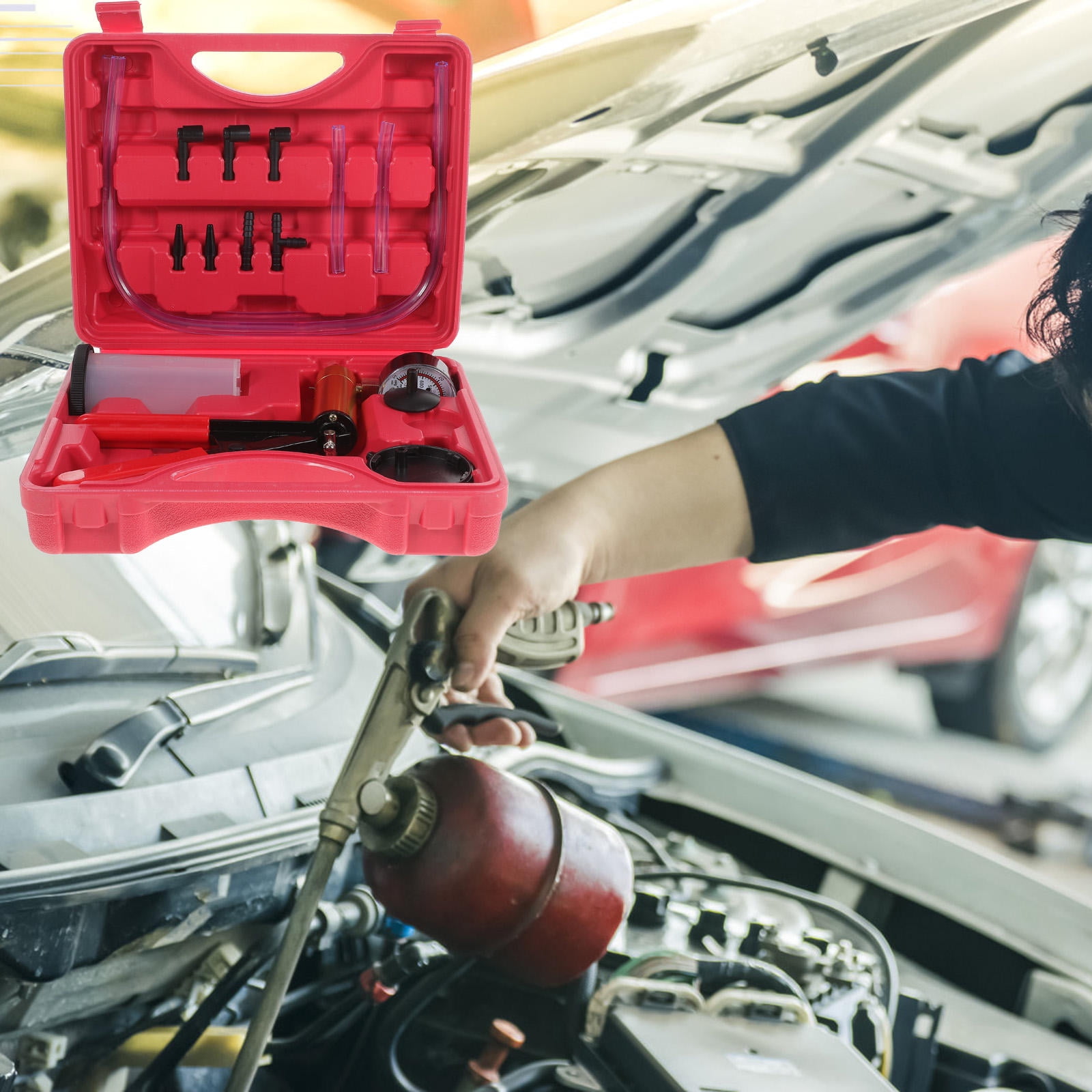 DINHEAROM Brake Fluid Bleeder Tool Vacuum Pump Rubber 1 Set - Walmart.com