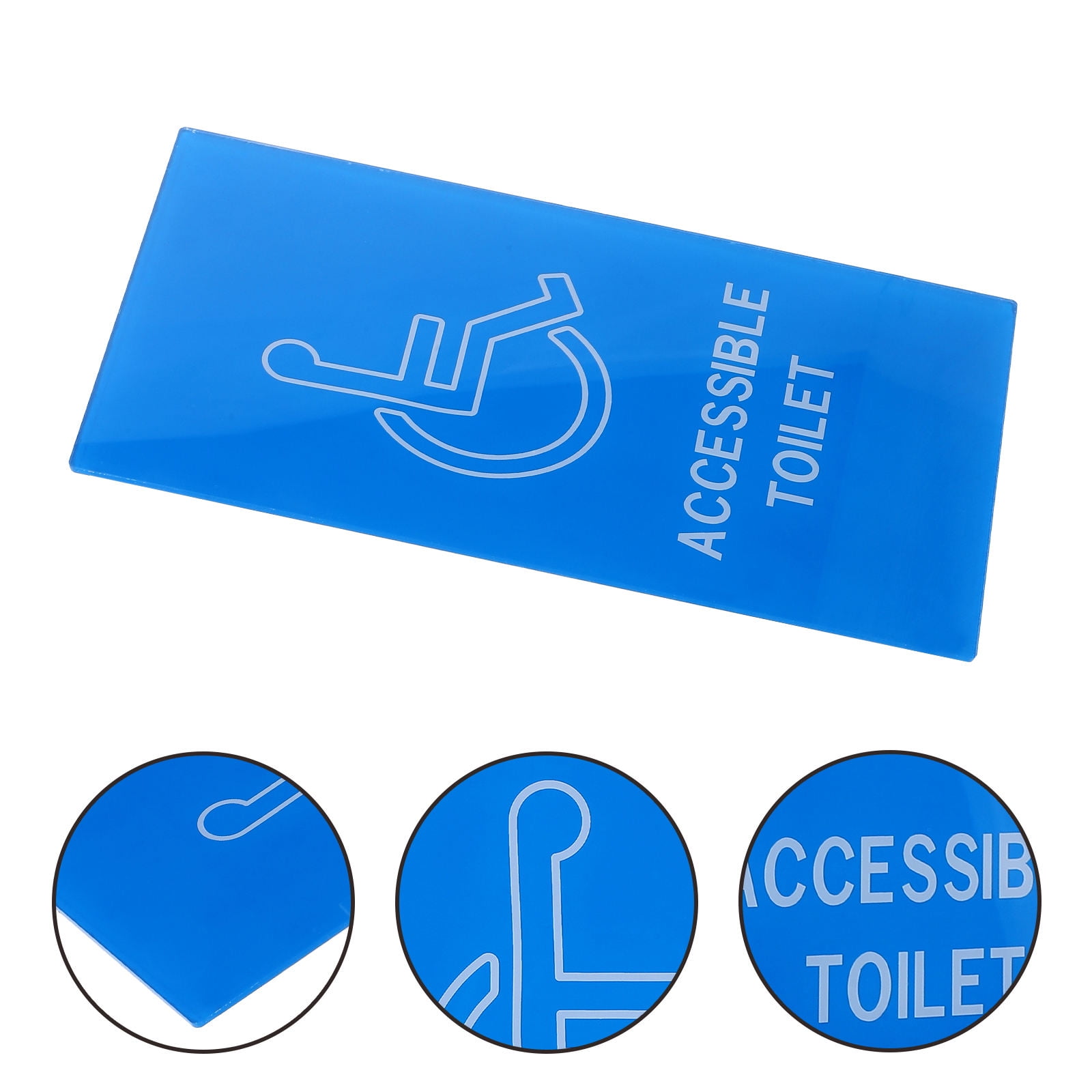 MLINS Blue Acrylic Bathroom Door Sign for Disabled Clearly Marked Easy ...