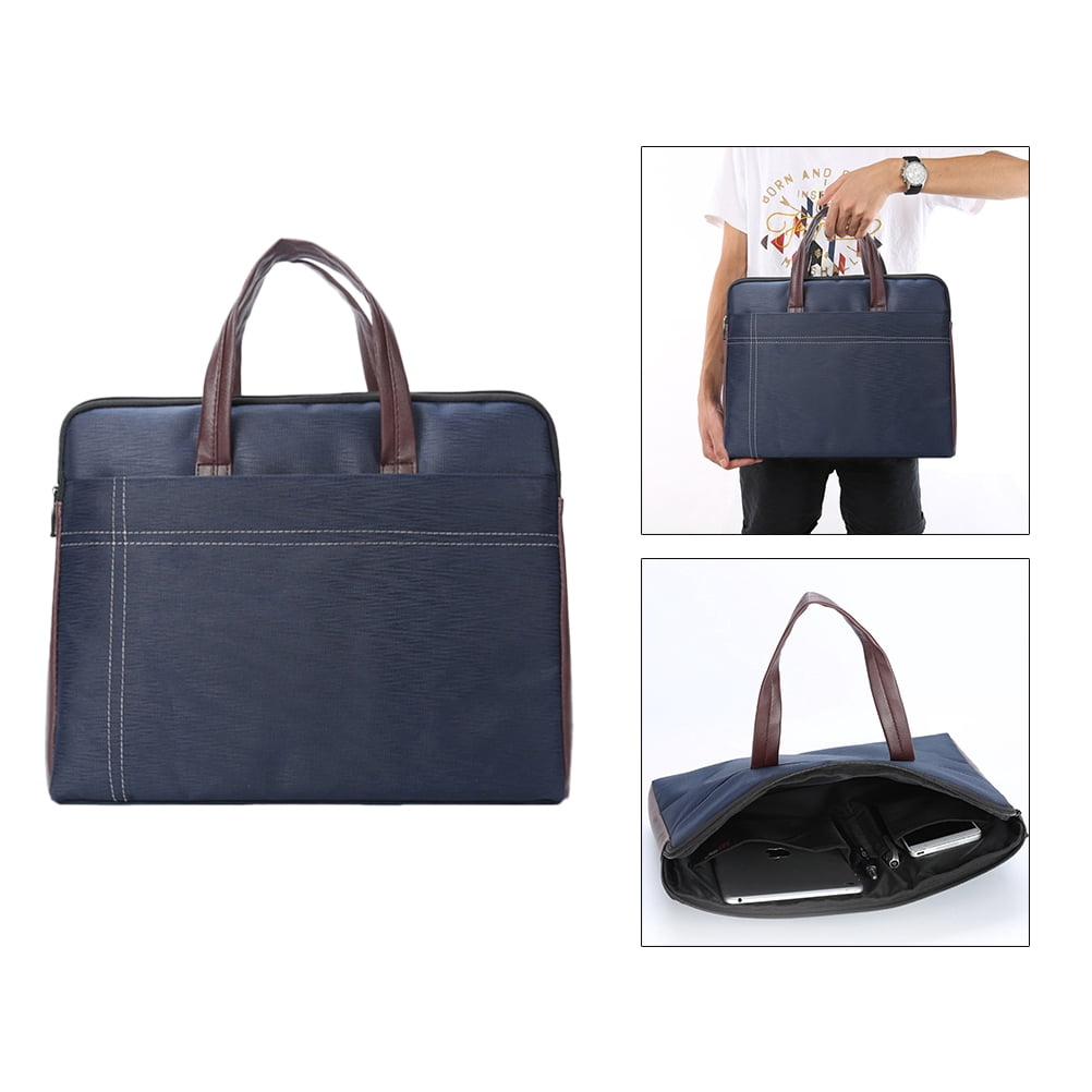 MLINS Blue Canvas Document Bags with Zipper for File Use Lightweight ...