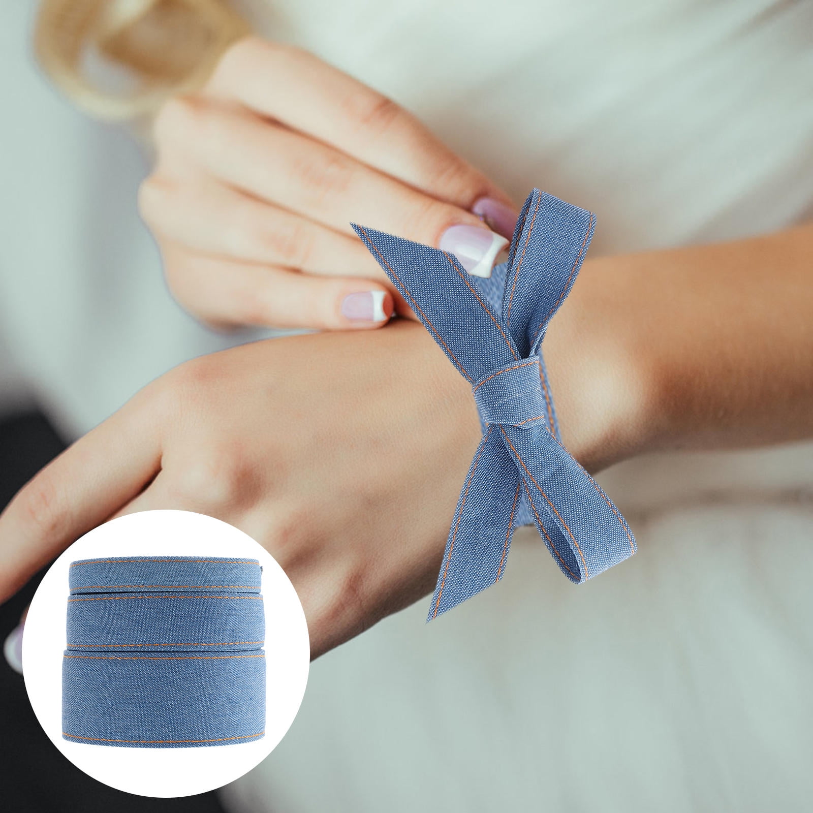 MLINS Blue Decorative Ribbon for DIY Crafts and Gift Wrapping Synthetic ...