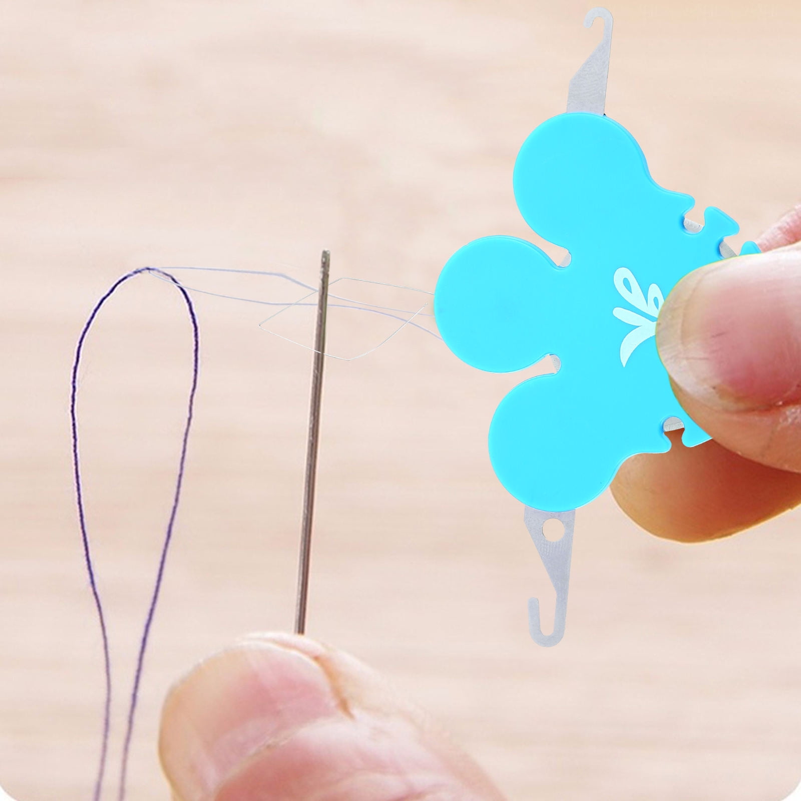MLINS Blue Needle threader with Builtin Cutter for Sewing Machines and ...