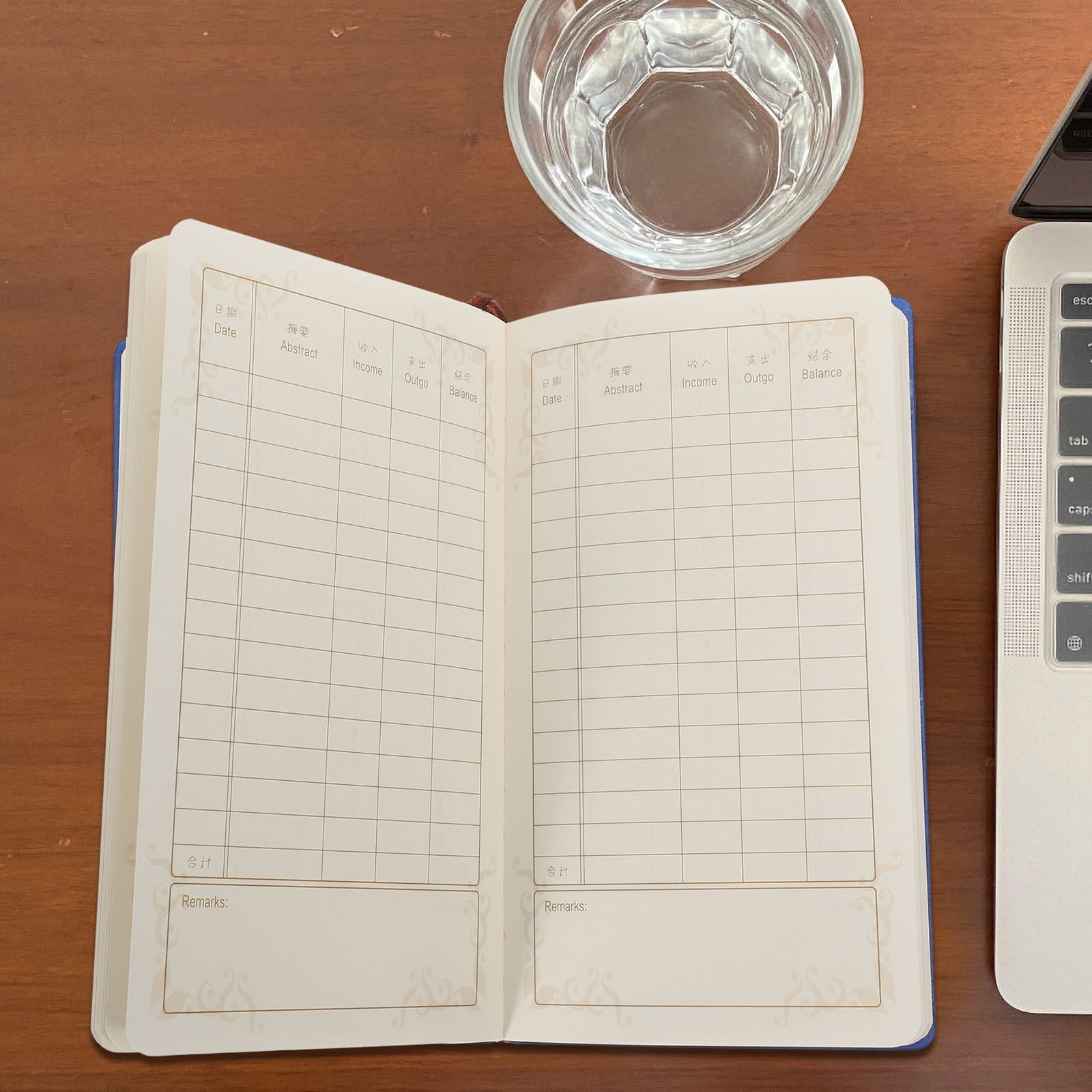 MLINS Blue PU and Paper Budget Planner for Daily Use Lightweight and ...