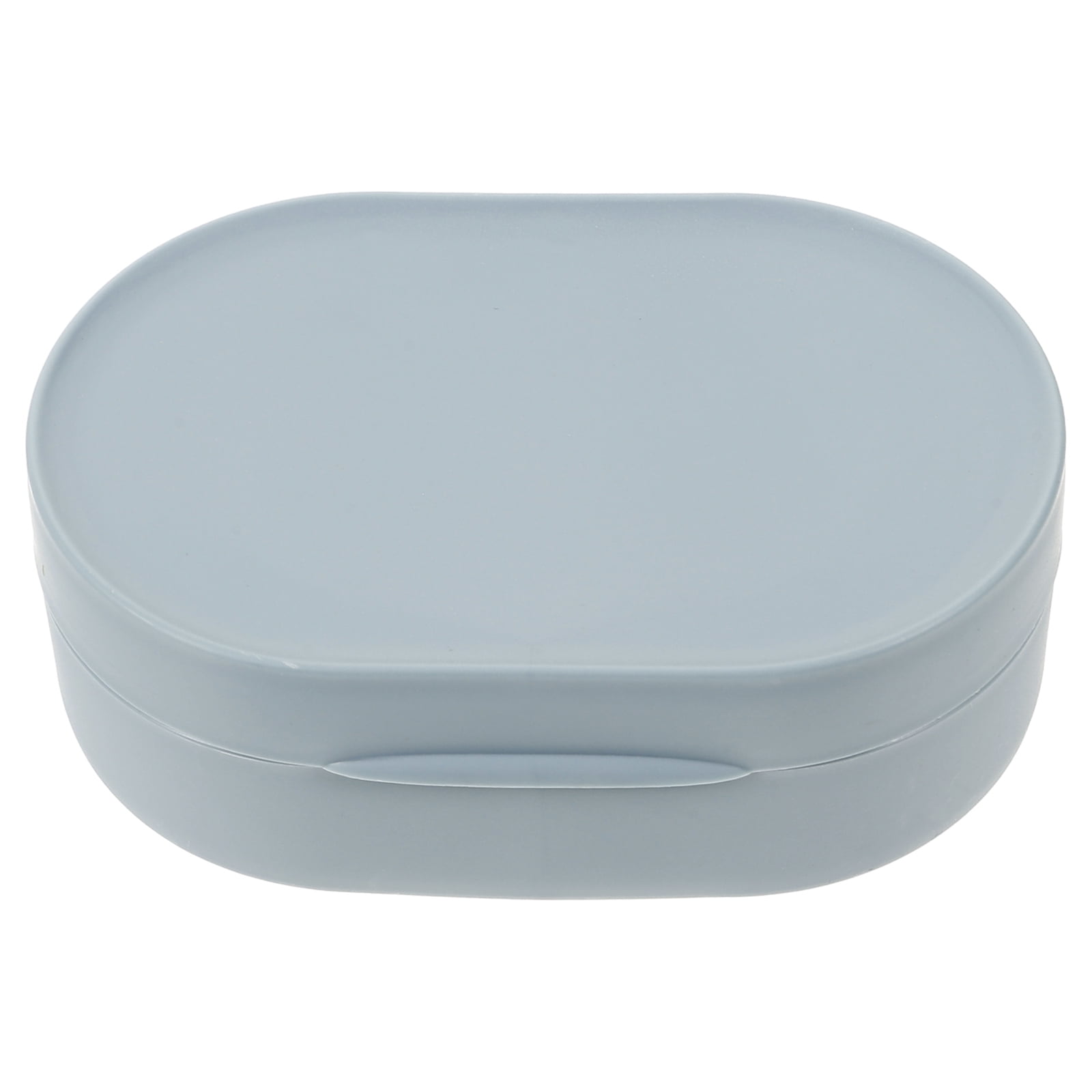 MLINS Blue Plastic Soap Box with Lid for Travel and Storage Oval Shaped ...