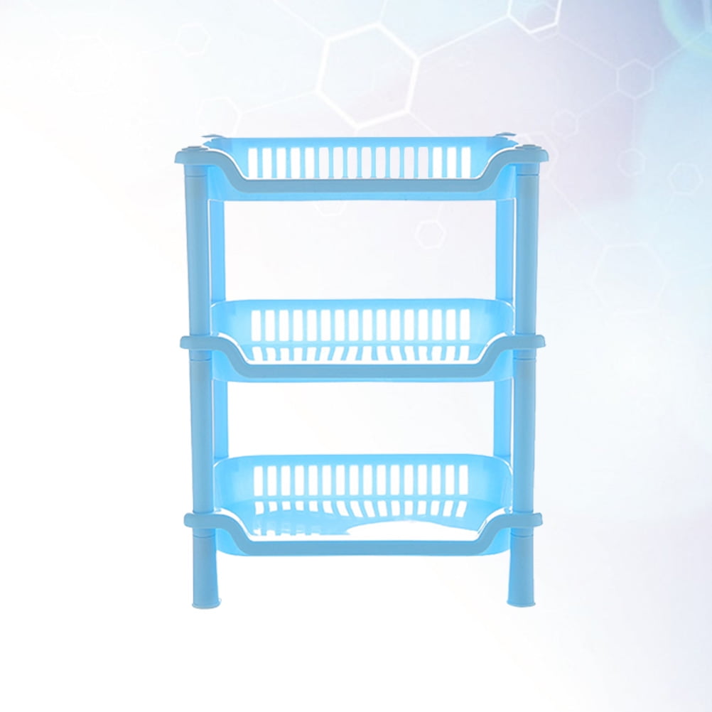 MLINS Blue Plastic Triangle Storage Rack for Bathroom with 3Layers ...