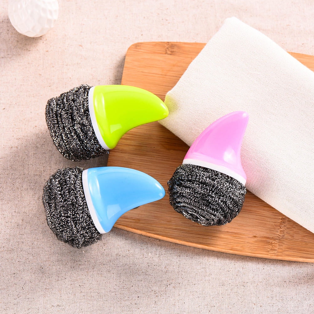 MLINS Blue Stainless Steel Dish Sponge with Comfortable Shark Handle ...